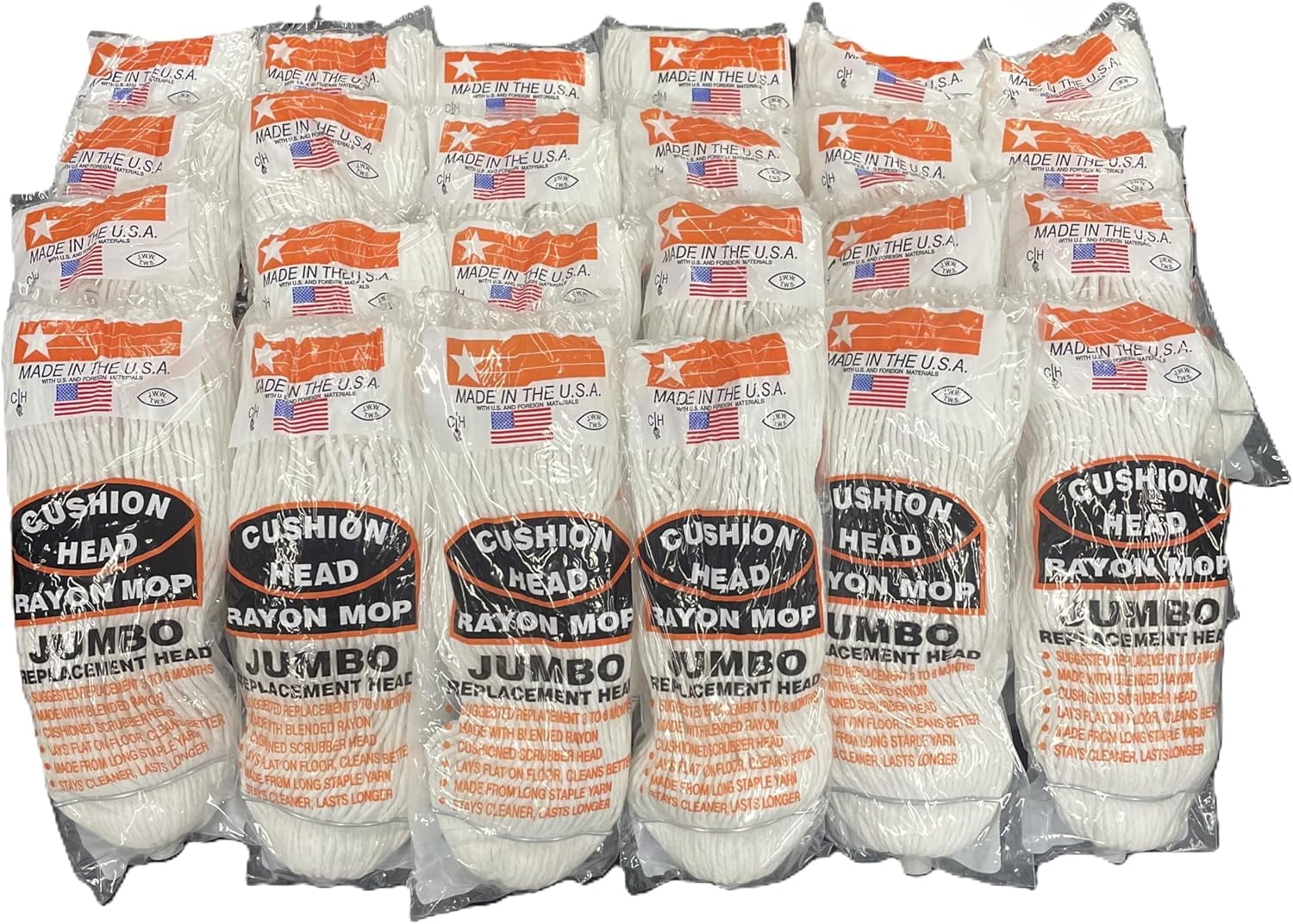 Jumbo Rayon Replacement Mop Head 24-Pack - Walmart.com