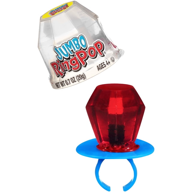 Jumbo Ring Pop Candy, Single Cherry Flavor, Kosher, Oversized Lollipop ...