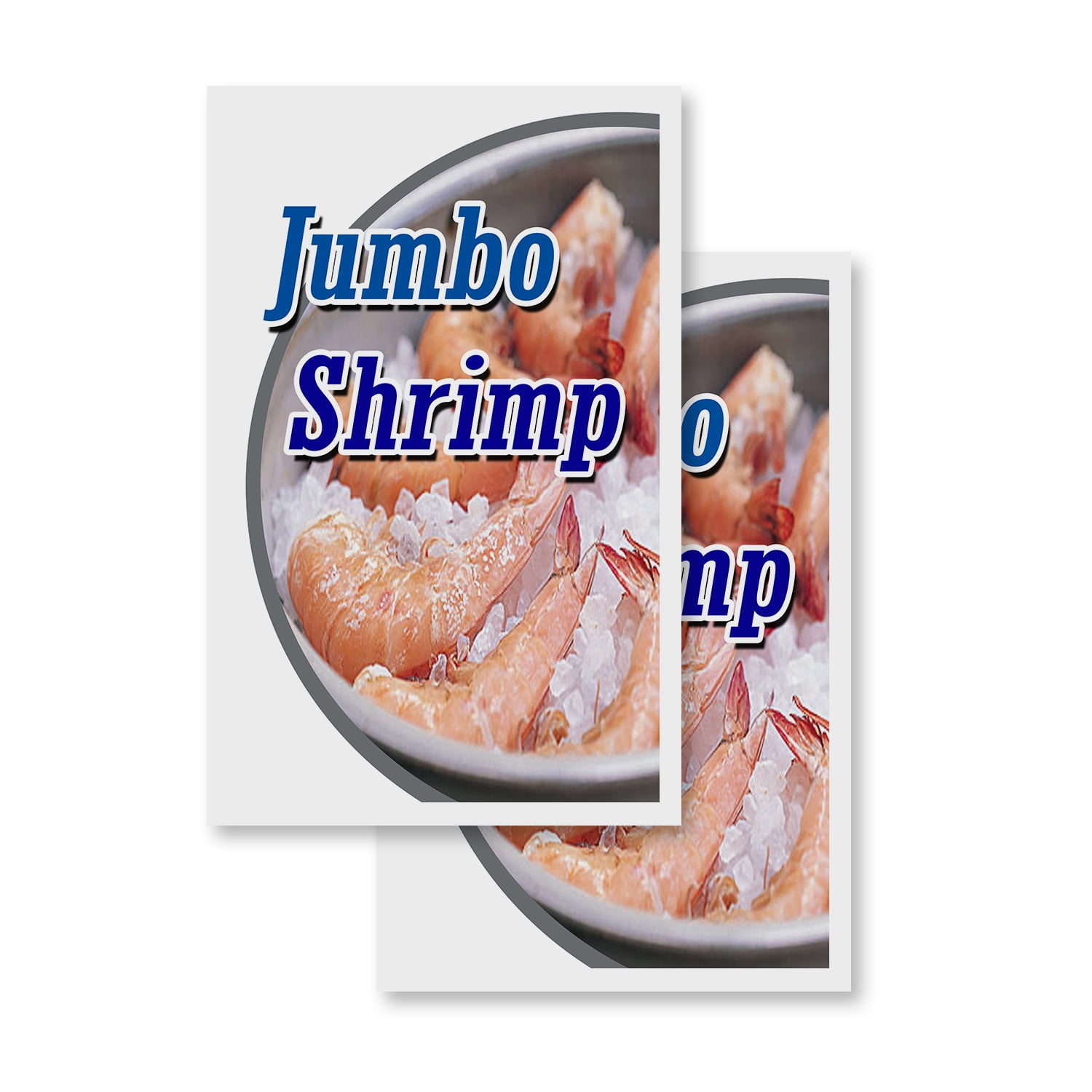 Jumbo Shrimp (2-PACK) 24" x 36" Vinyl Decals | Sign Insert Peel & Stick ...