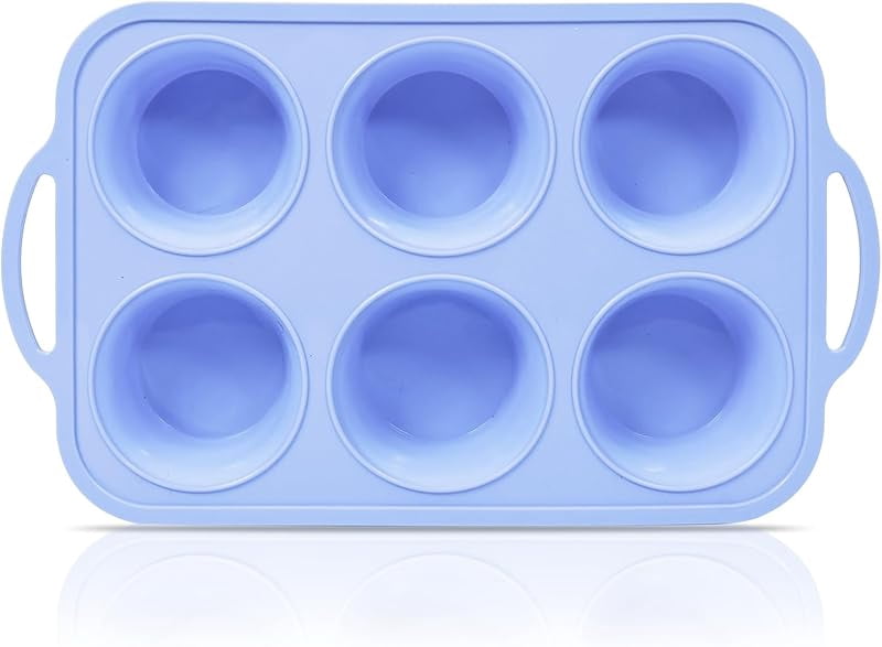 Jumbo Silicone Muffin Pan with Metal Frame, Non Stick Silicone Cupcake ...