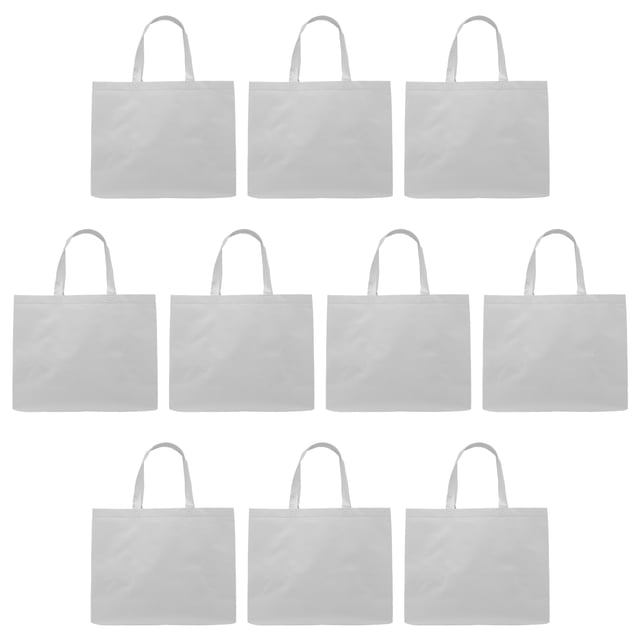 Jumbo Sized Tote Bags Set of 10, Bulk Pack - Shopping, Carry on Bag ...