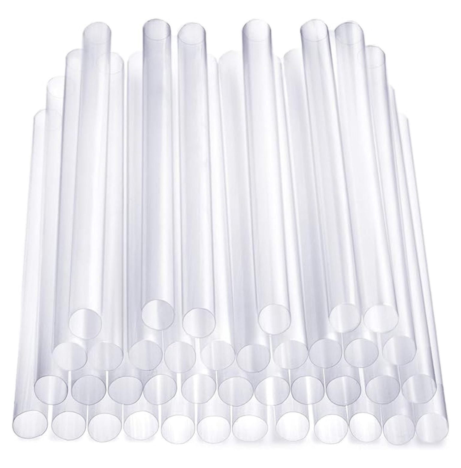 Jumbo Smoothie Straws - 100 Pack, Clear Plastic Boba & Milkshake Straws ...