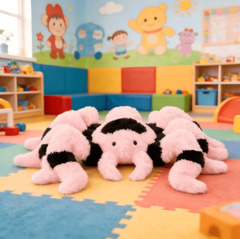 Jumbo Spider Luxury Plush Pink and Black Tarantula Plush Doll 45 ...