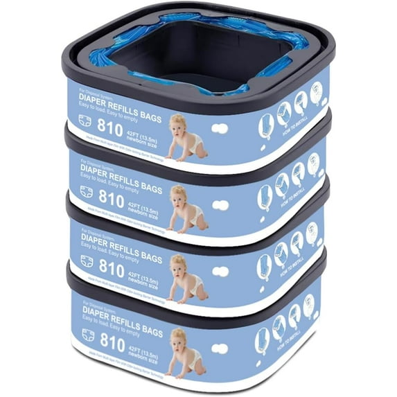 Jumbo Square Refills Disposal Bags Refill Compatible with Genie Diaper ...