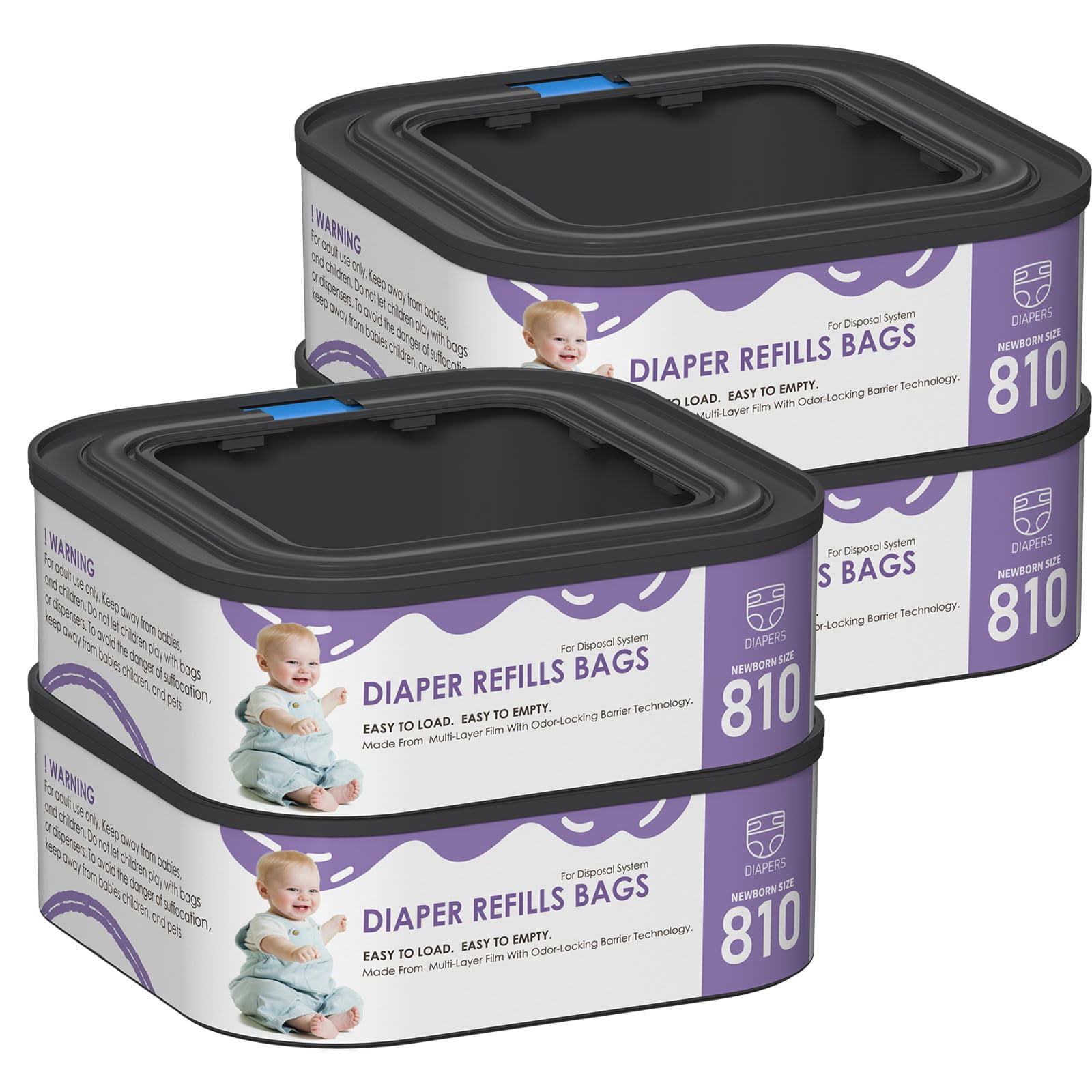 Jumbo Square Refills Disposal OIF8 Bags Refill Compatible with Genie ...