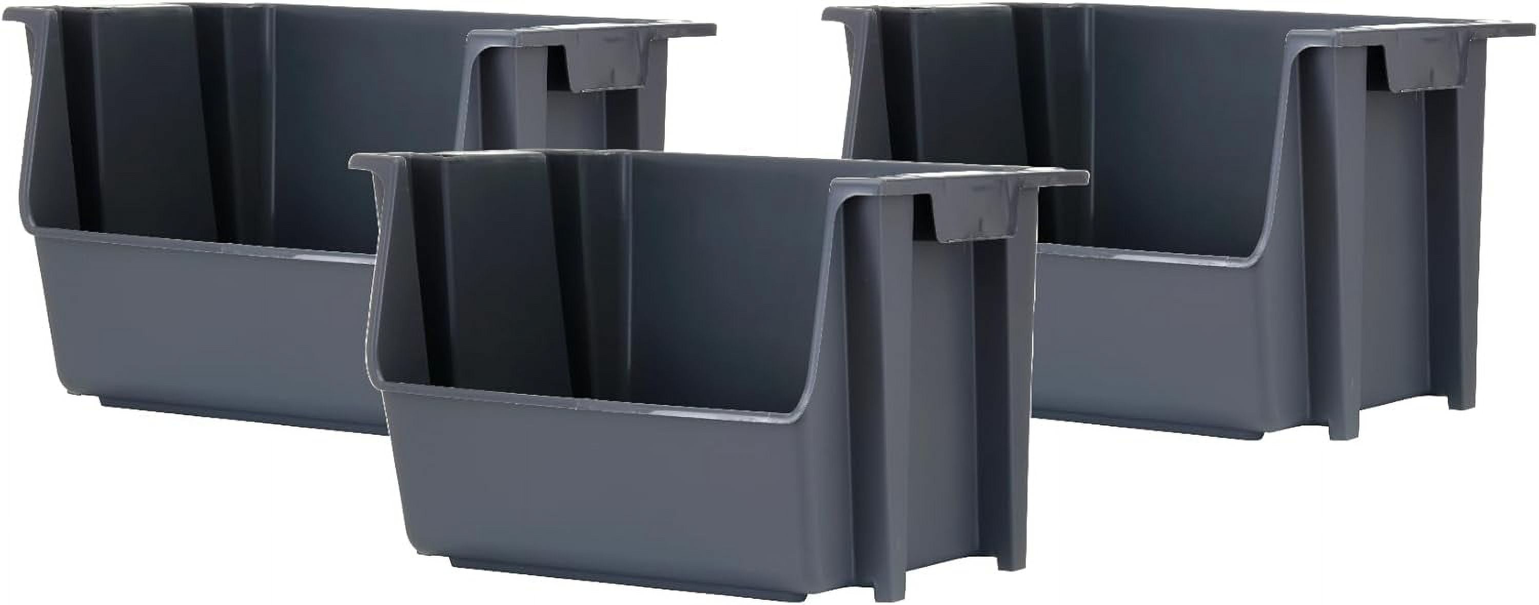 Jumbo Stackable Storage Bins, Pack of 3, Easy-Access Storage, Large ...