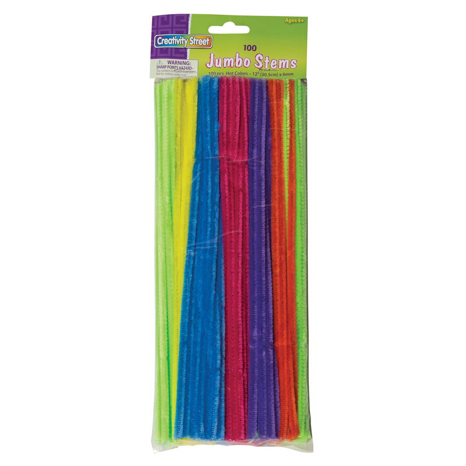 Jumbo Stems, Hot Assorted Colors, 12" x 6 mm, 100 Pieces | Bundle of 10 ...