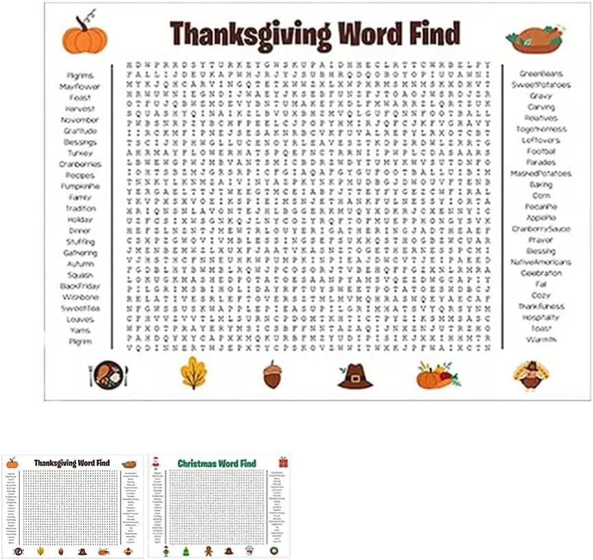Jumbo Thanksgiving Word Search Poster,Fun Interactive Thanksgiving ...