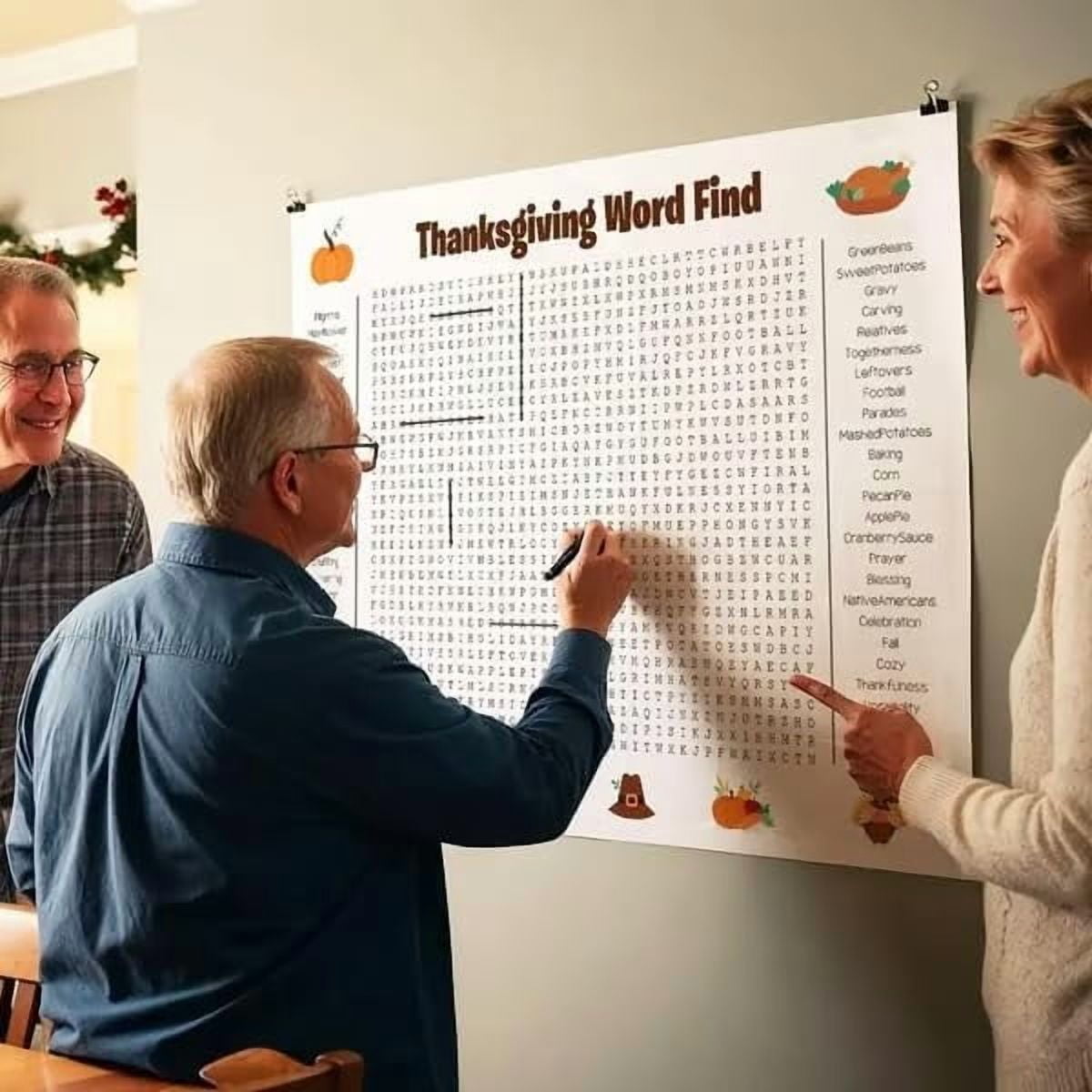 Jumbo Thanksgiving Word Search Poster – Giant 31.5"x20" Wall Game ...
