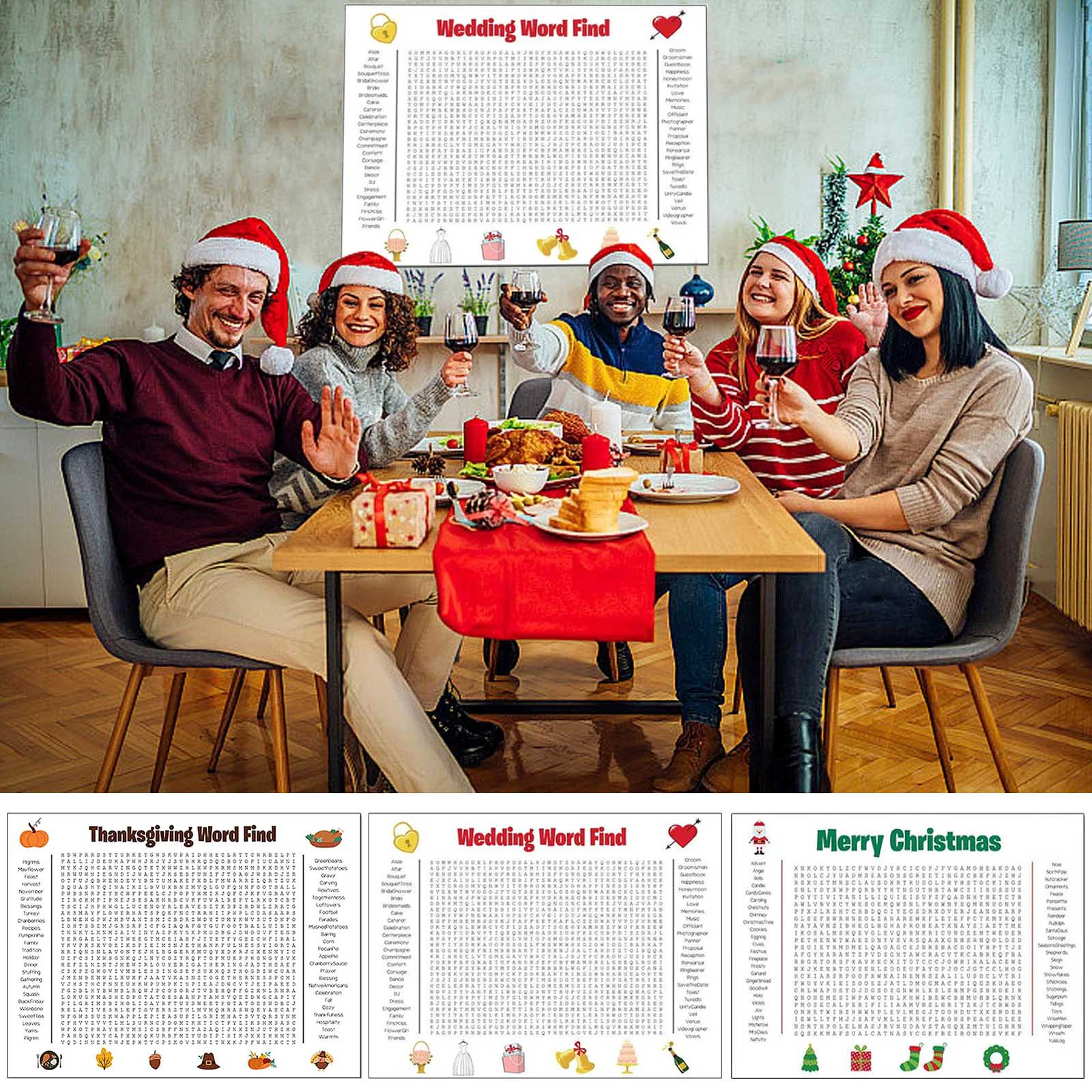 Jumbo Thanksgiving Word Search Poster – Giant 35.4"x23.6" Wall Game ...