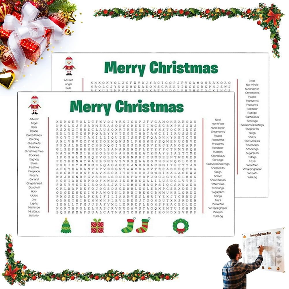 Jumbo Thanksgiving Word Search Poster, Giant 36"X24" Wall Game, Poster ...
