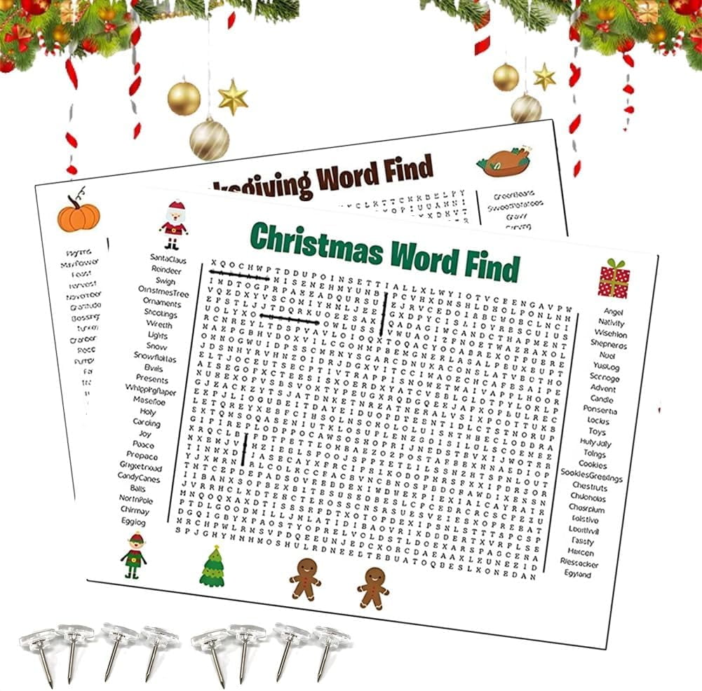 Jumbo Thanksgiving Word Search Poster, Giant 36"x24" Wall Game, Large ...