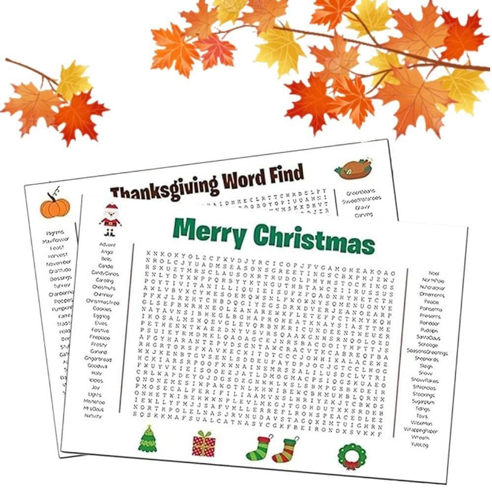 Jumbo Thanksgiving Word Search Poster, Giant Wall Game for Families ...