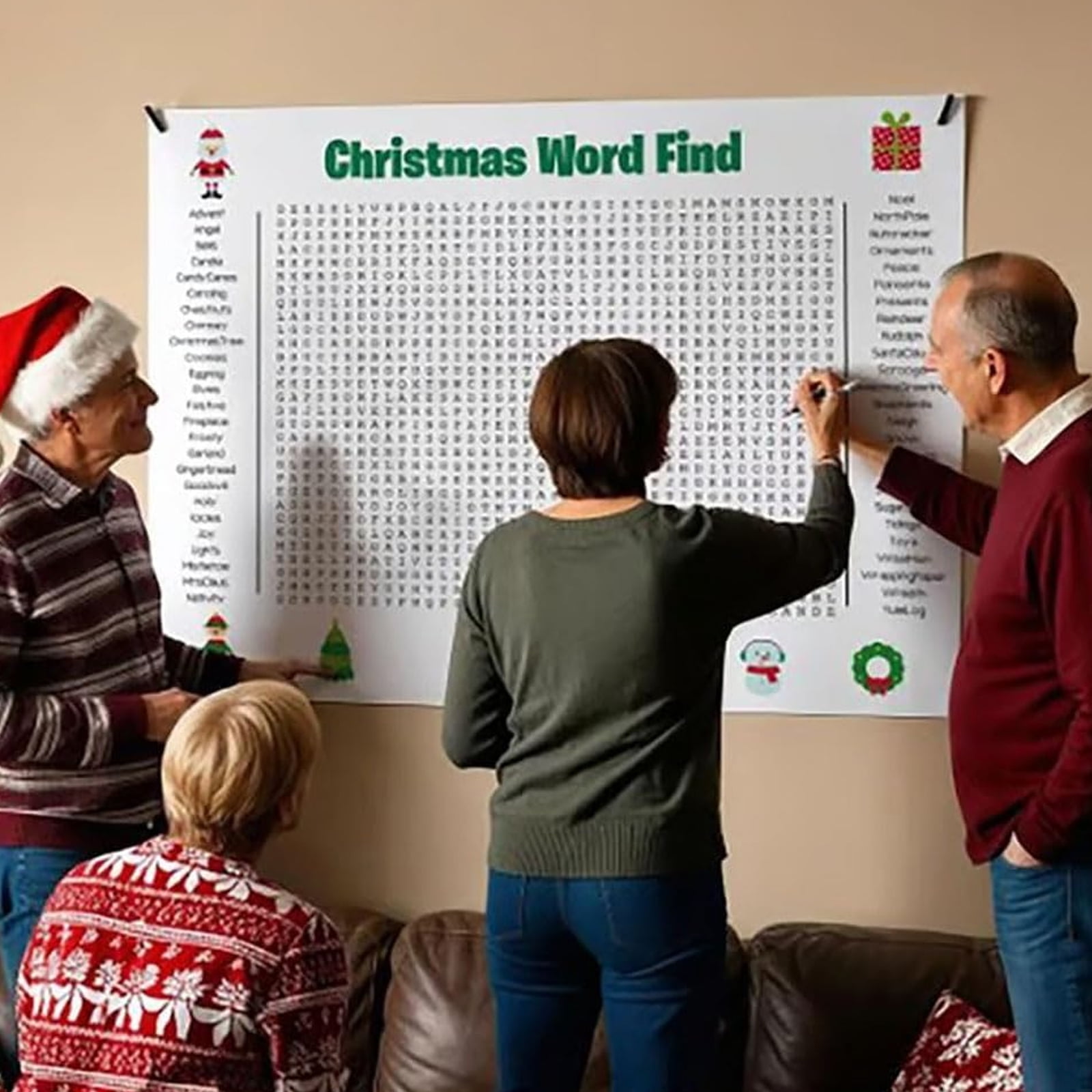 Jumbo Thanksgiving Word Search Poster, Larger Christmas Word Search ...