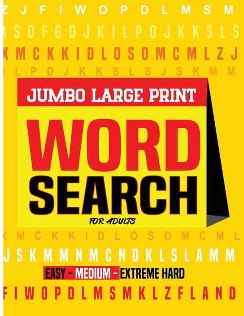 Jumbo Word Search Book for Adults Large Print: Word Find Book for Kids ...