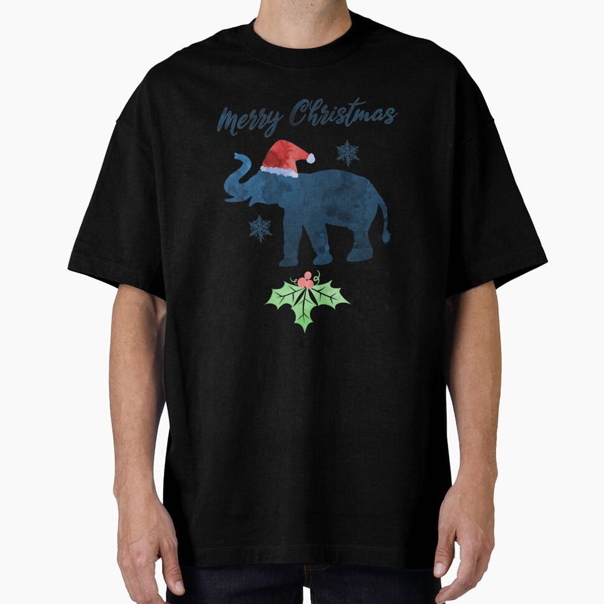 Jumbo Xmas Animals Navy Blue Festive Winter Holiday Design Art Unisex T ...