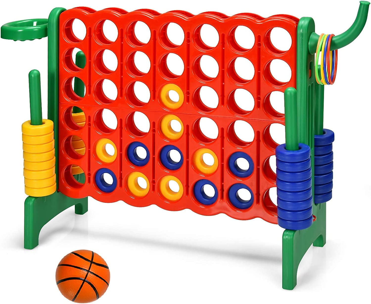Jumbo -to-Score Giant Game w/Basketball Hoop, Ring Toss, Quick-Release ...