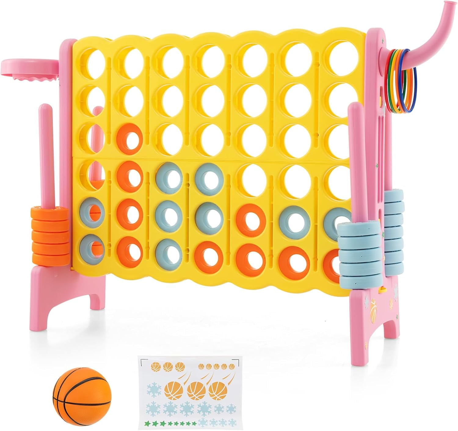 Jumbo -to-Score Giant Game w/Basketball Hoop, Ring Toss, Quick-Release ...