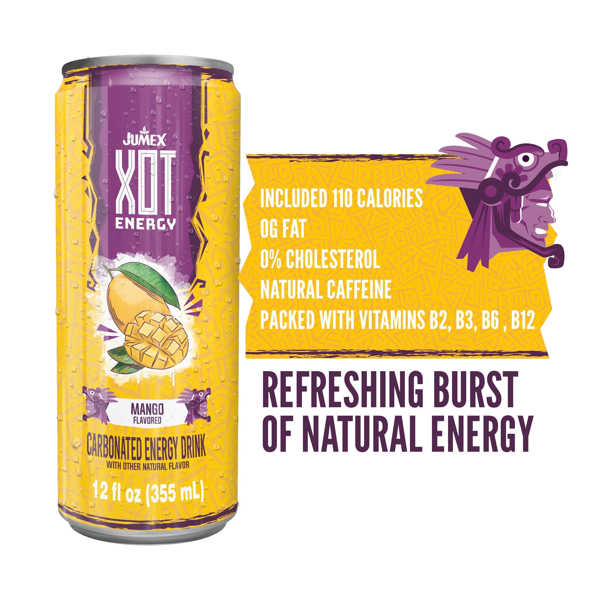 Jumex XOT - Mango, Flavored Carbonated Energy Drink, 12 Pack, 12 Fl Oz ...