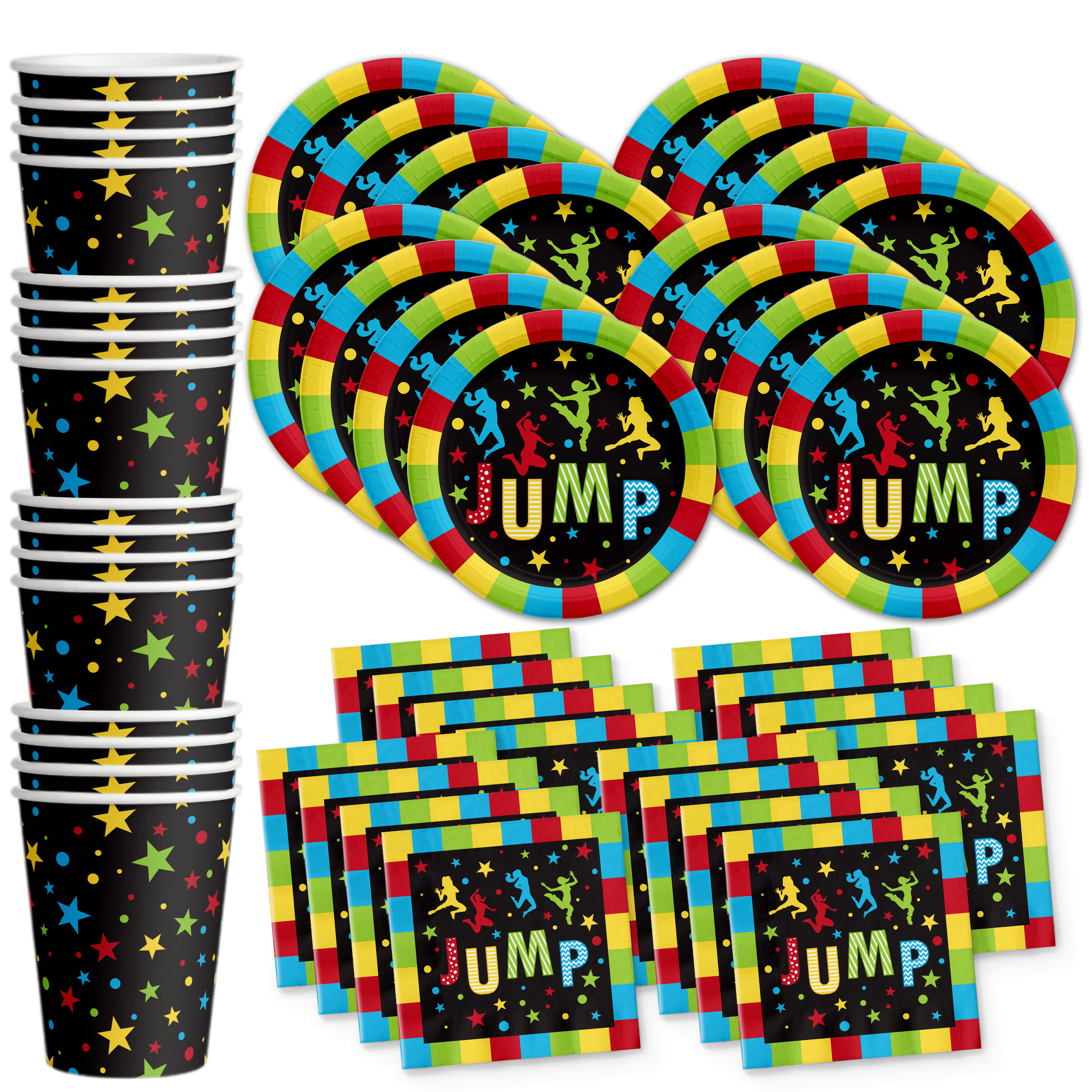 Jump! Bounce House Birthday Party Supplies Set Plates Napkins Cups ...