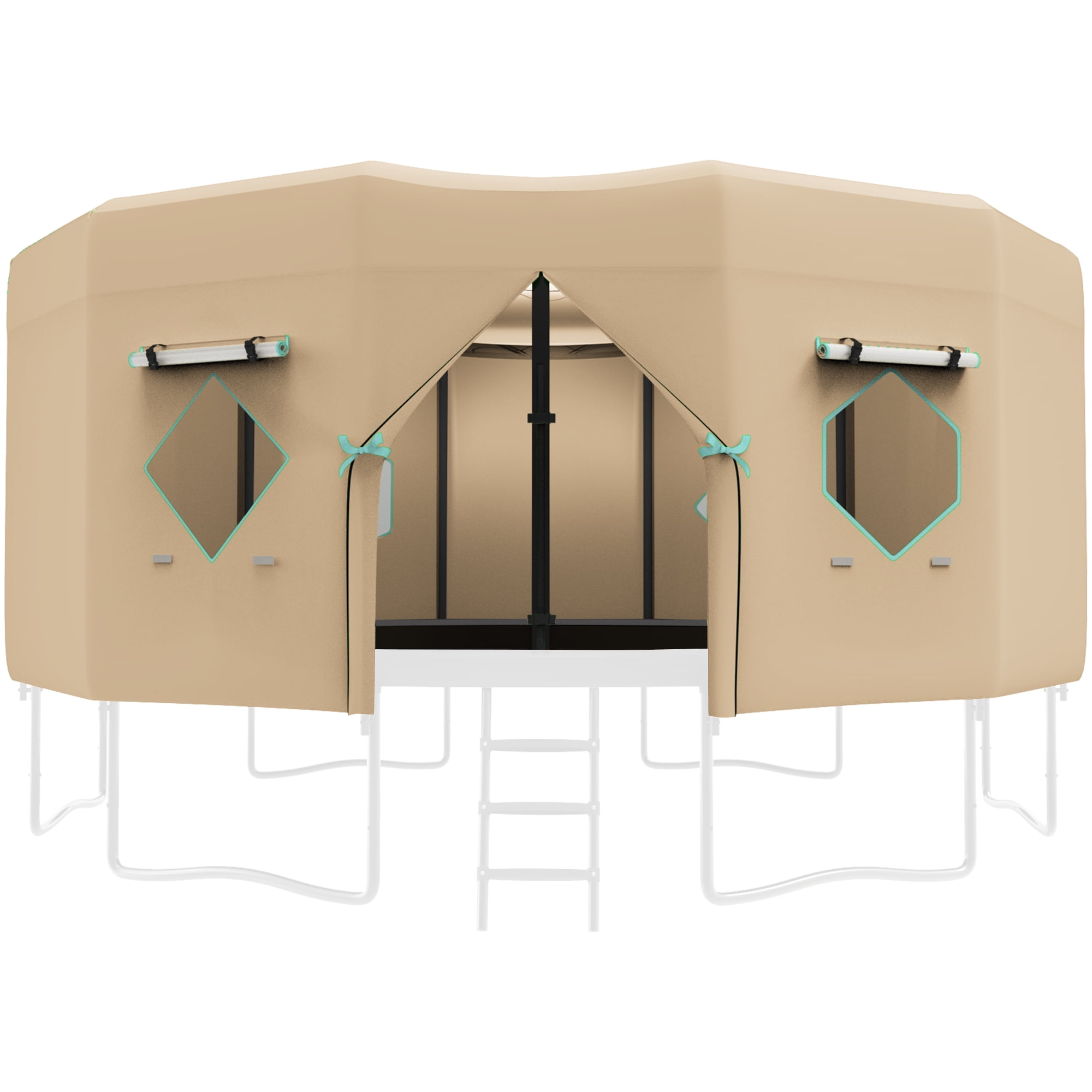 Jump Into Fun 16FT Trampoline Tent with 6 Windows, Sun-Protection ...