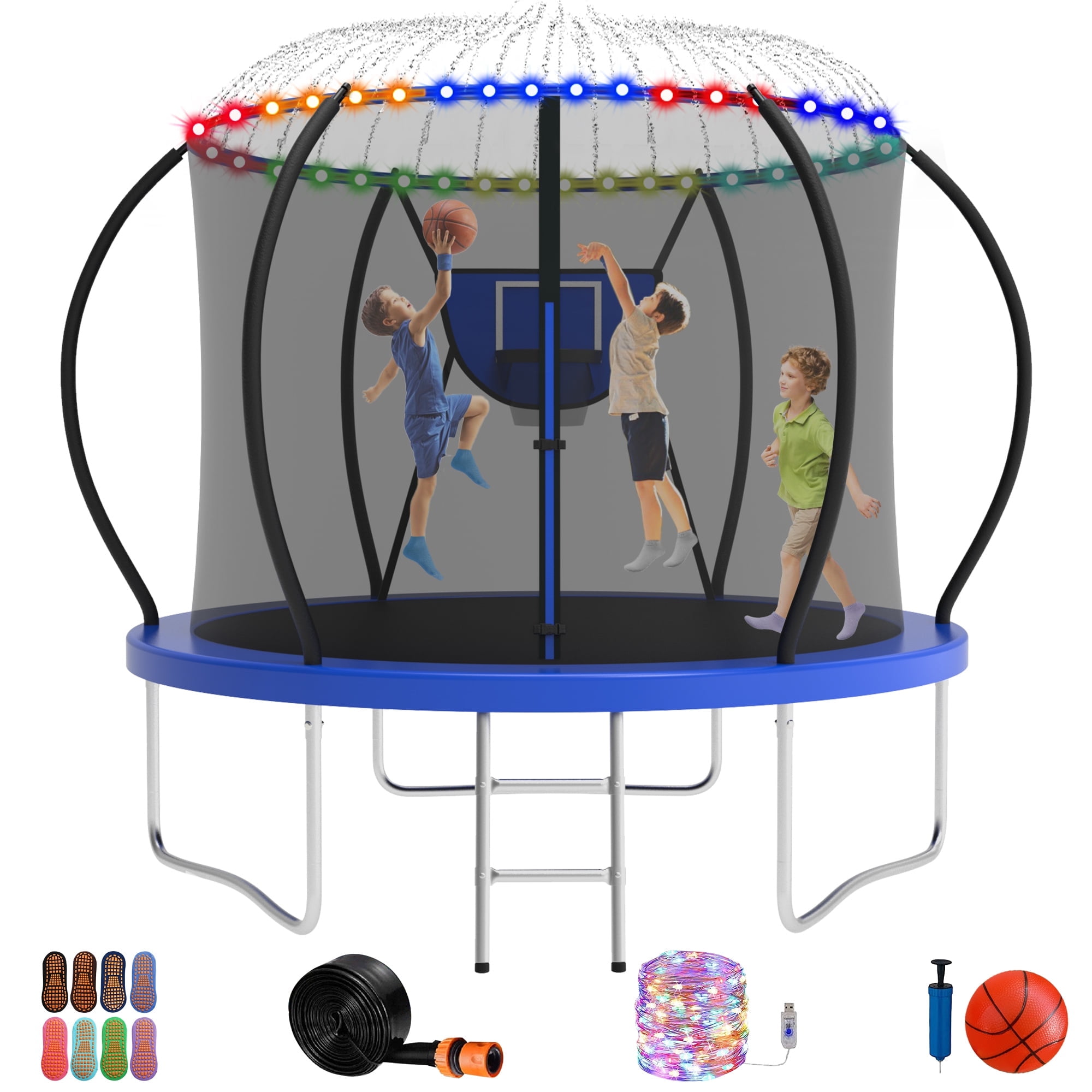 Jump Into Fun Trampoline, 10FT 12FT 14FT 16FT 1000LBS Trampoline for ...
