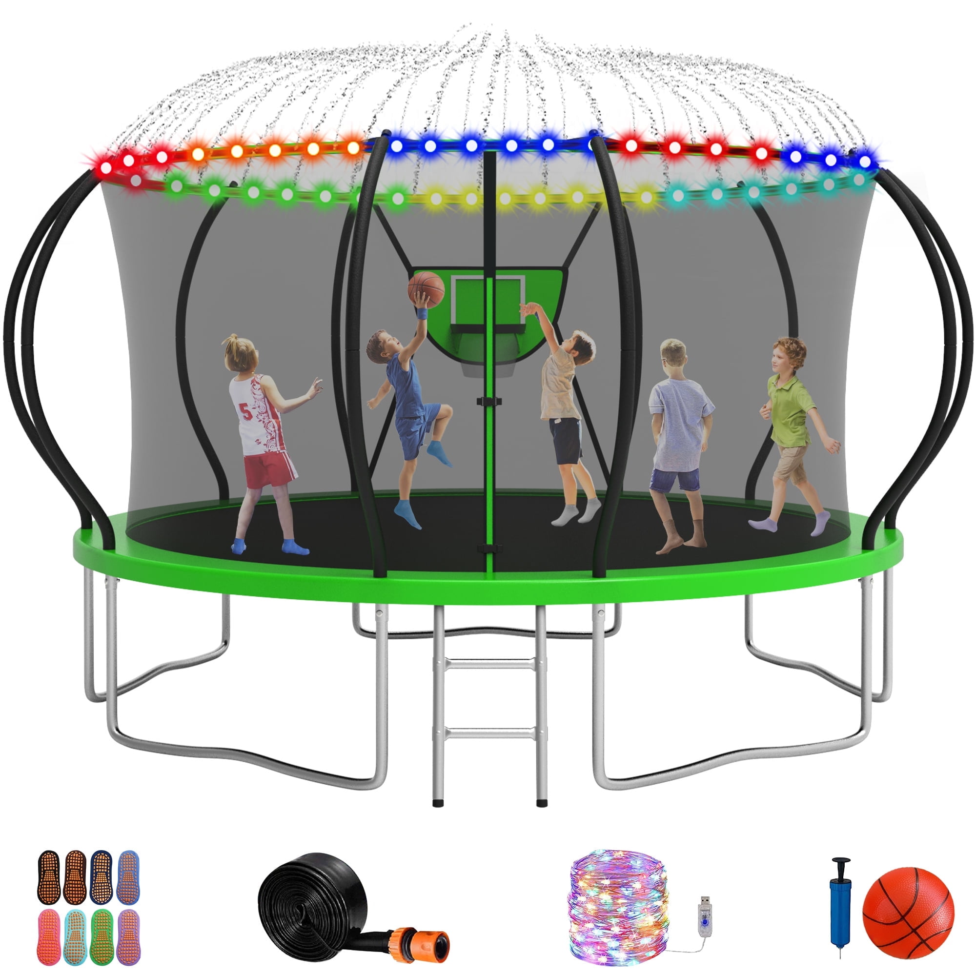 Jump Into Fun Trampoline, 14FT 10FT 12FT 16FT 1400LBS Trampoline for ...