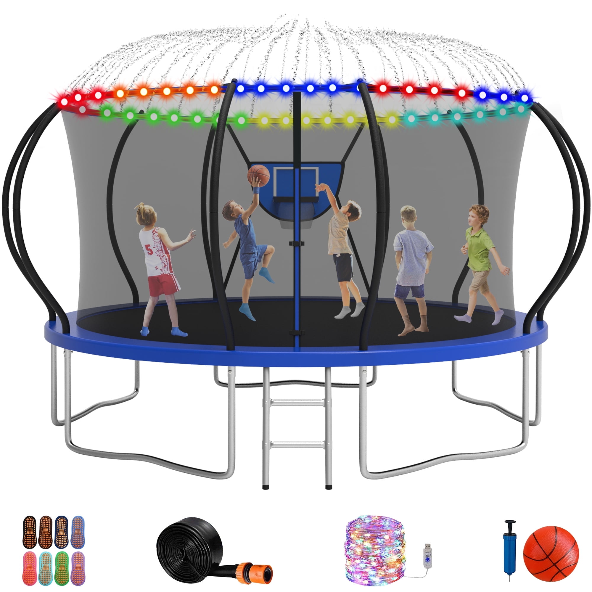 Jump Into Fun Trampoline, 14FT 10FT 12FT 16FT 1400LBS Trampoline for ...
