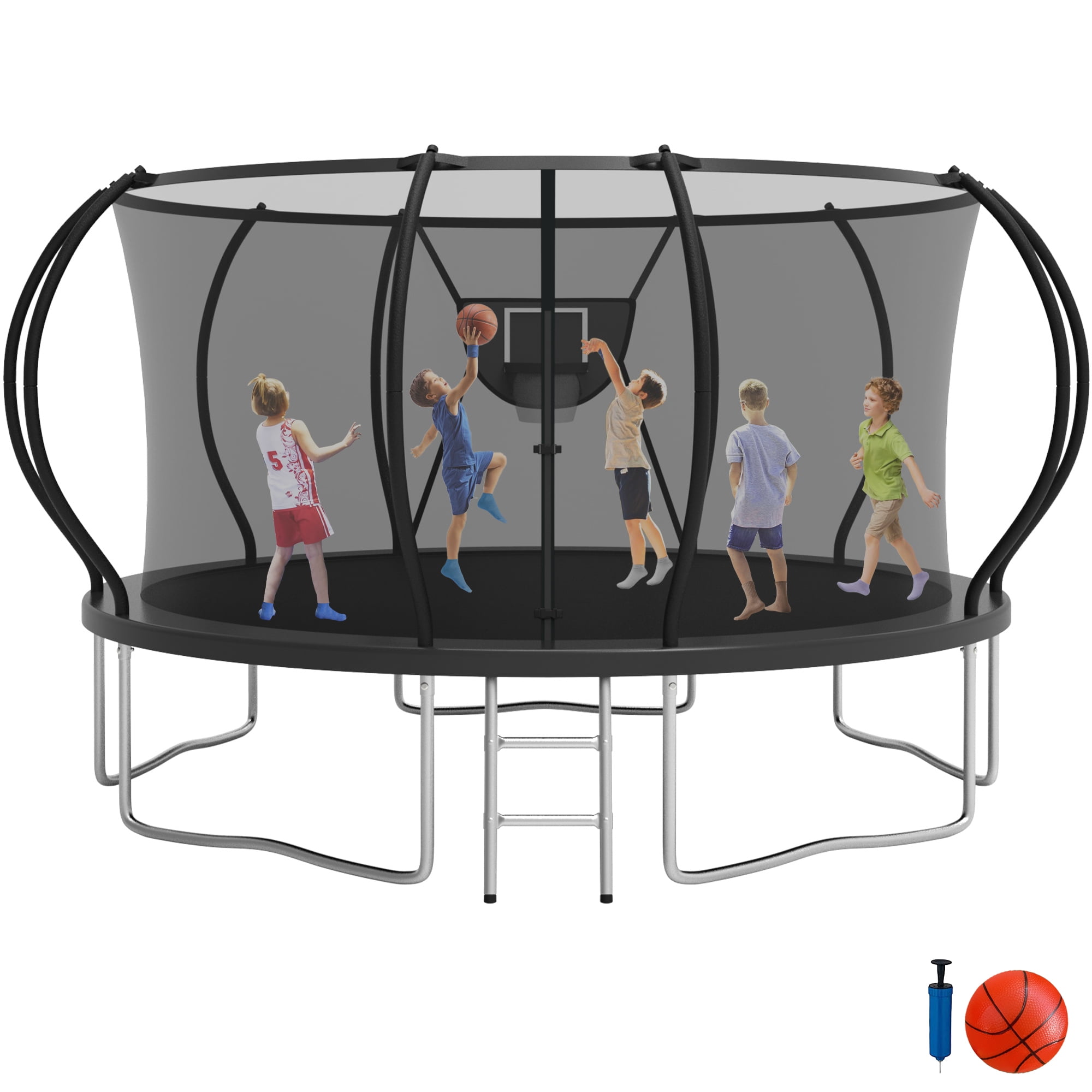 Jump Into Fun Trampoline, 10FT 12FT 14FT 16FT 1400LBS Trampoline for ...