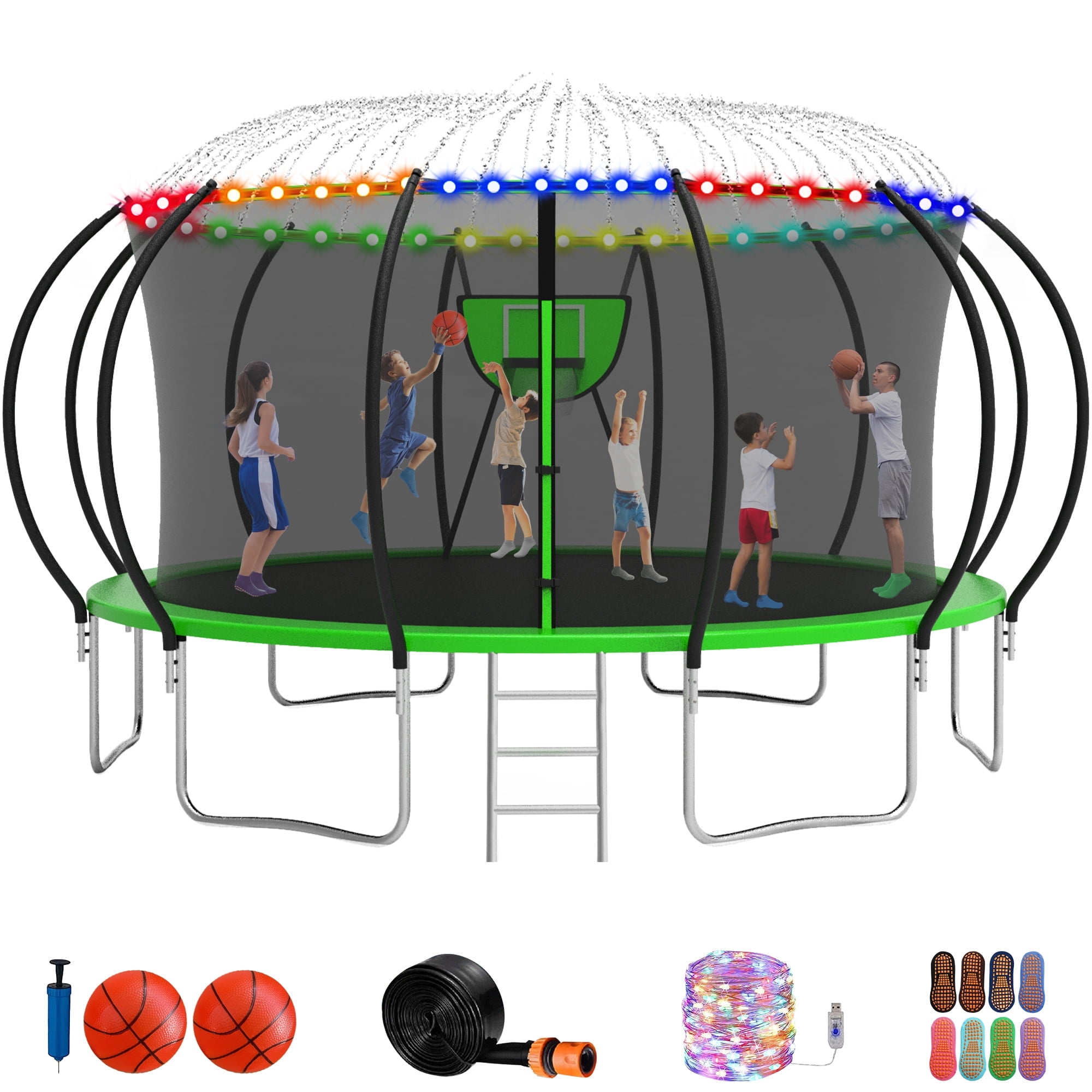 Jump Into Fun Trampoline, 10FT 12FT 14FT 16FT 1500LBS Trampoline for ...