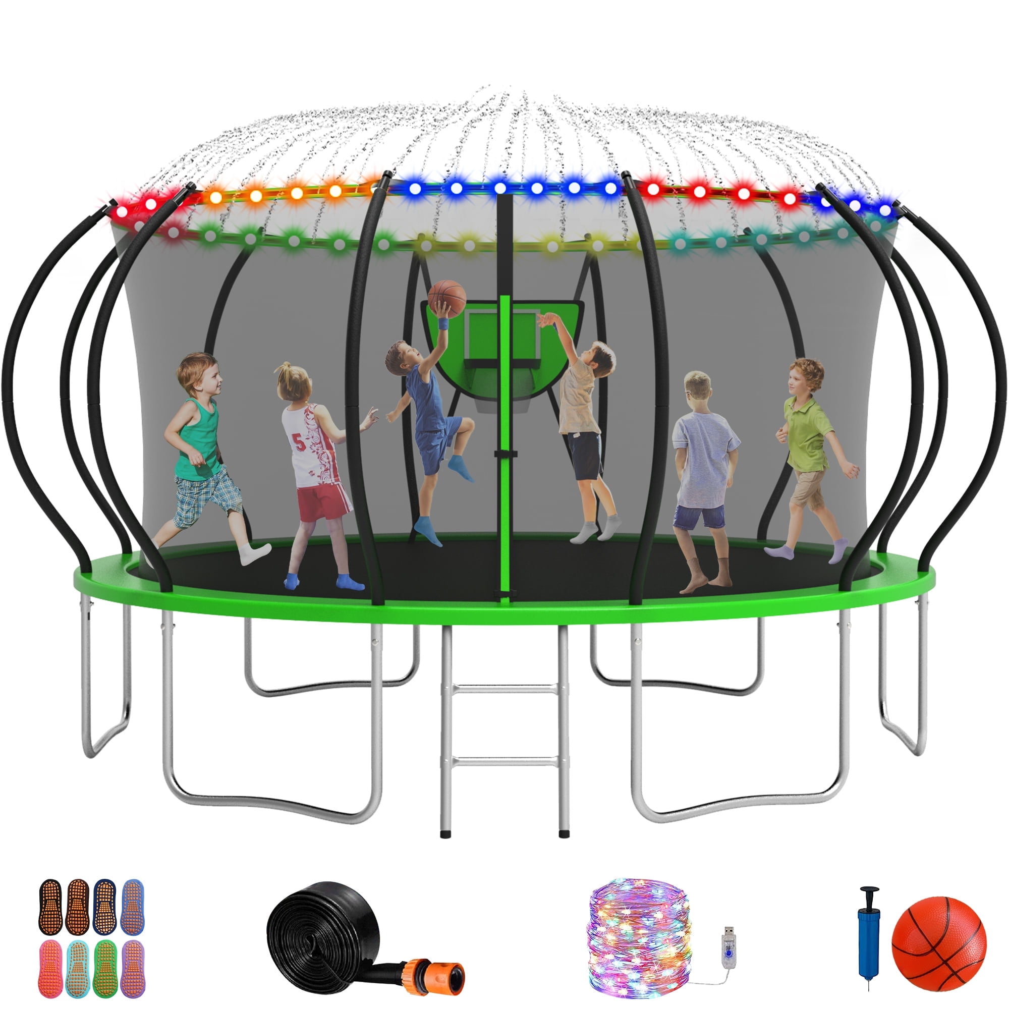 Jump Into Fun Trampoline, 16FT 10FT 12FT 14FT 1500LBS Trampoline for ...
