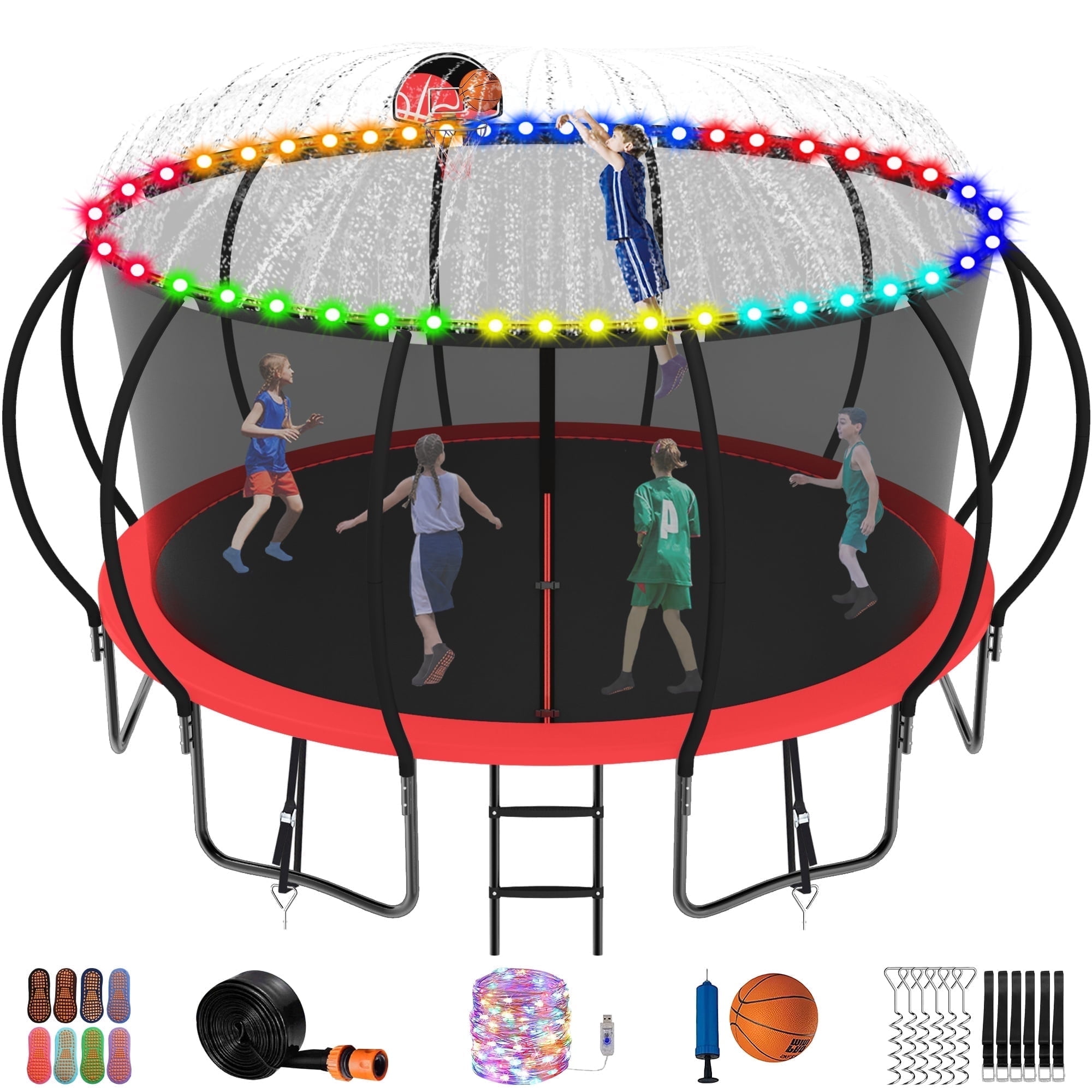 Jump Into Fun Trampoline 15FT, 1500LBS Trampoline for 7-8 Kids/3-5 ...