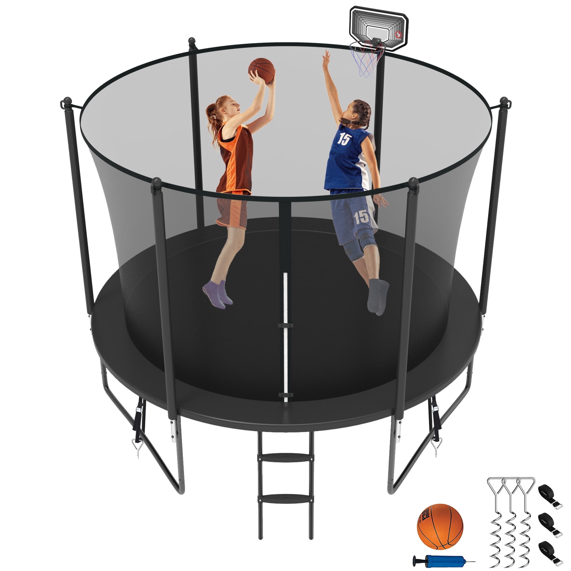Jump Into Fun Trampoline 8 10 12 14 15 16FT, 1000LBS Trampoline for ...