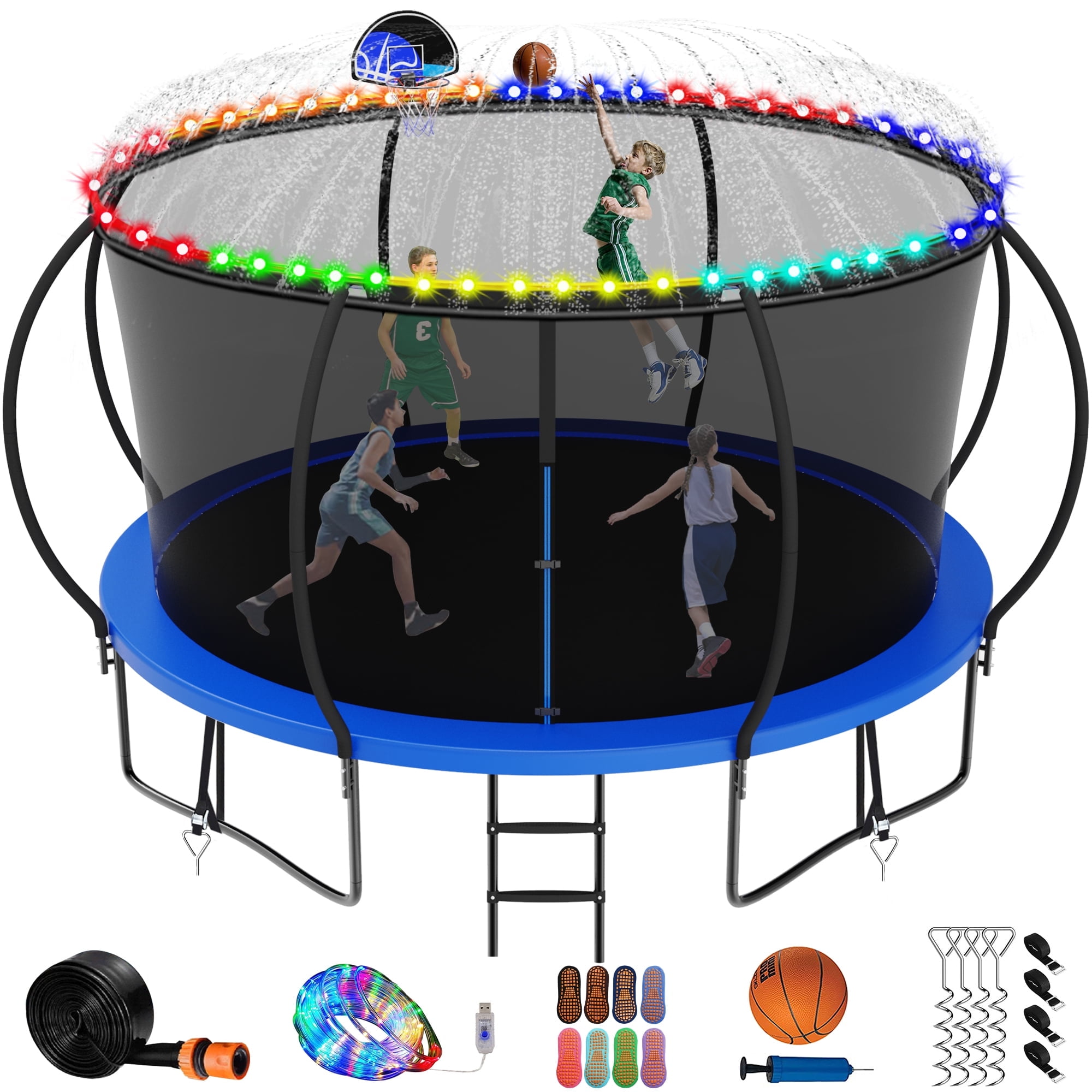 Jump Into Fun 14FT Trampoline for Adults/Kids, Trampoline with ...