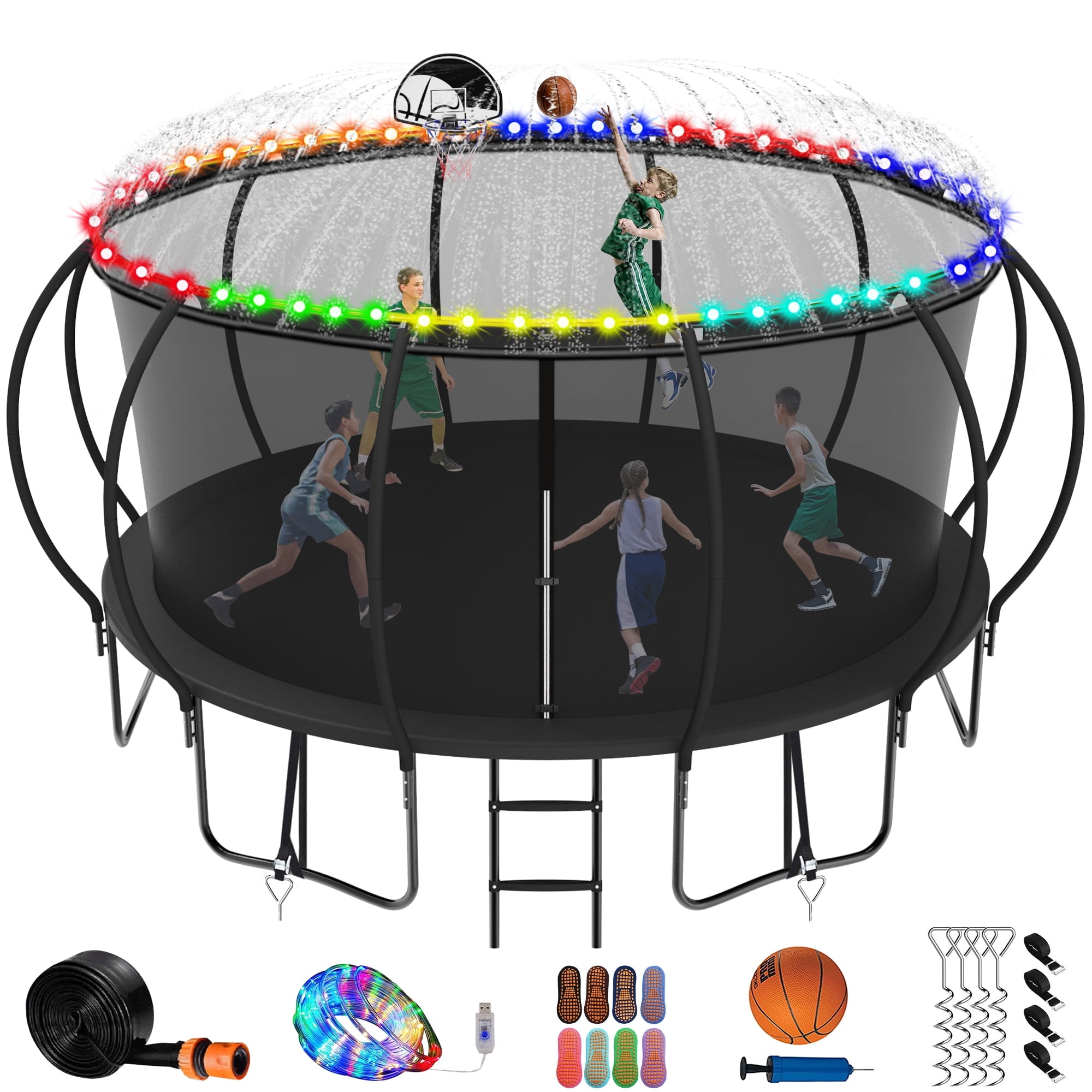 Jump Into Fun 15FT Trampoline for Adults/Kids, Trampoline with ...