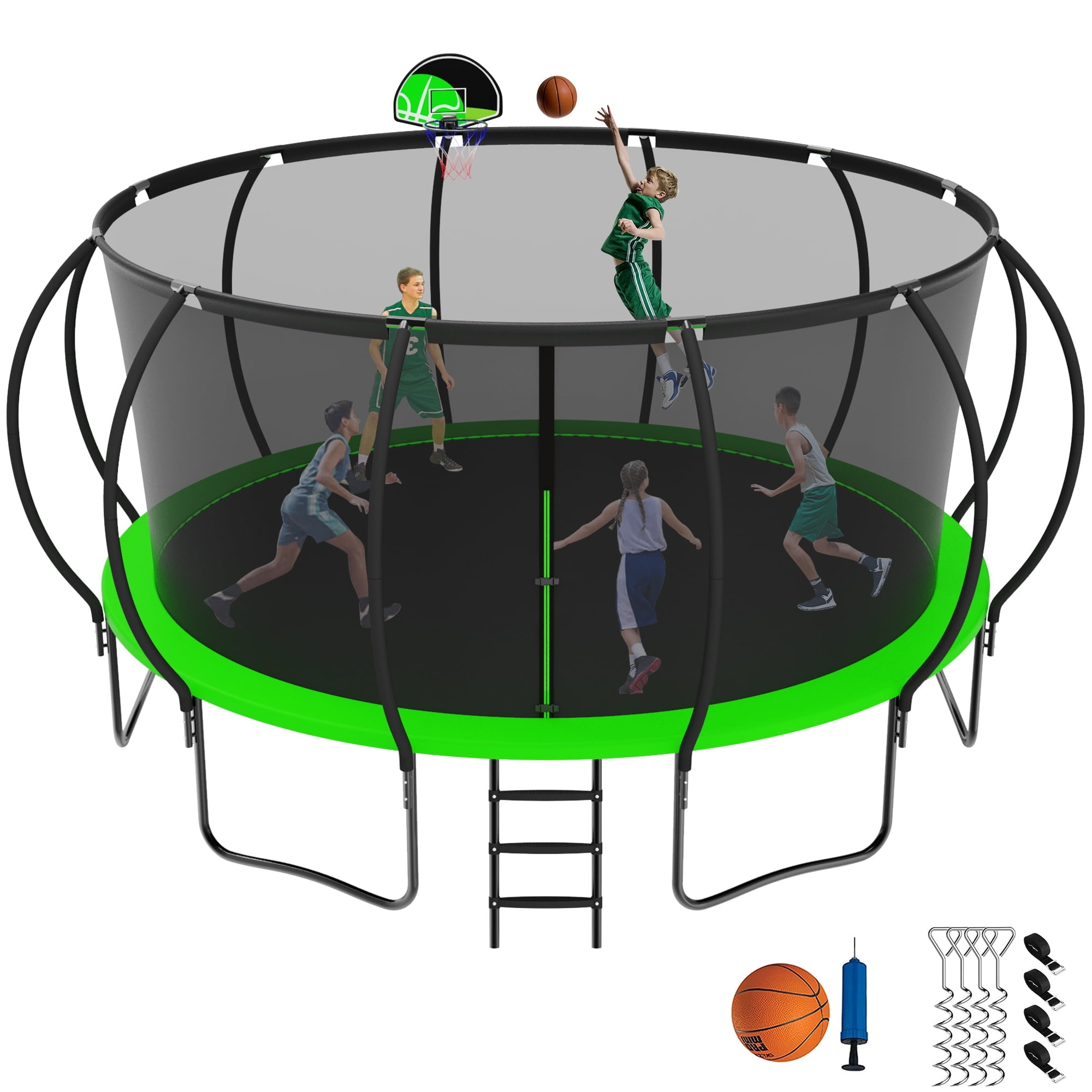 Jump Into Fun 16FT Trampoline for Adults/Kids, Trampoline with ...