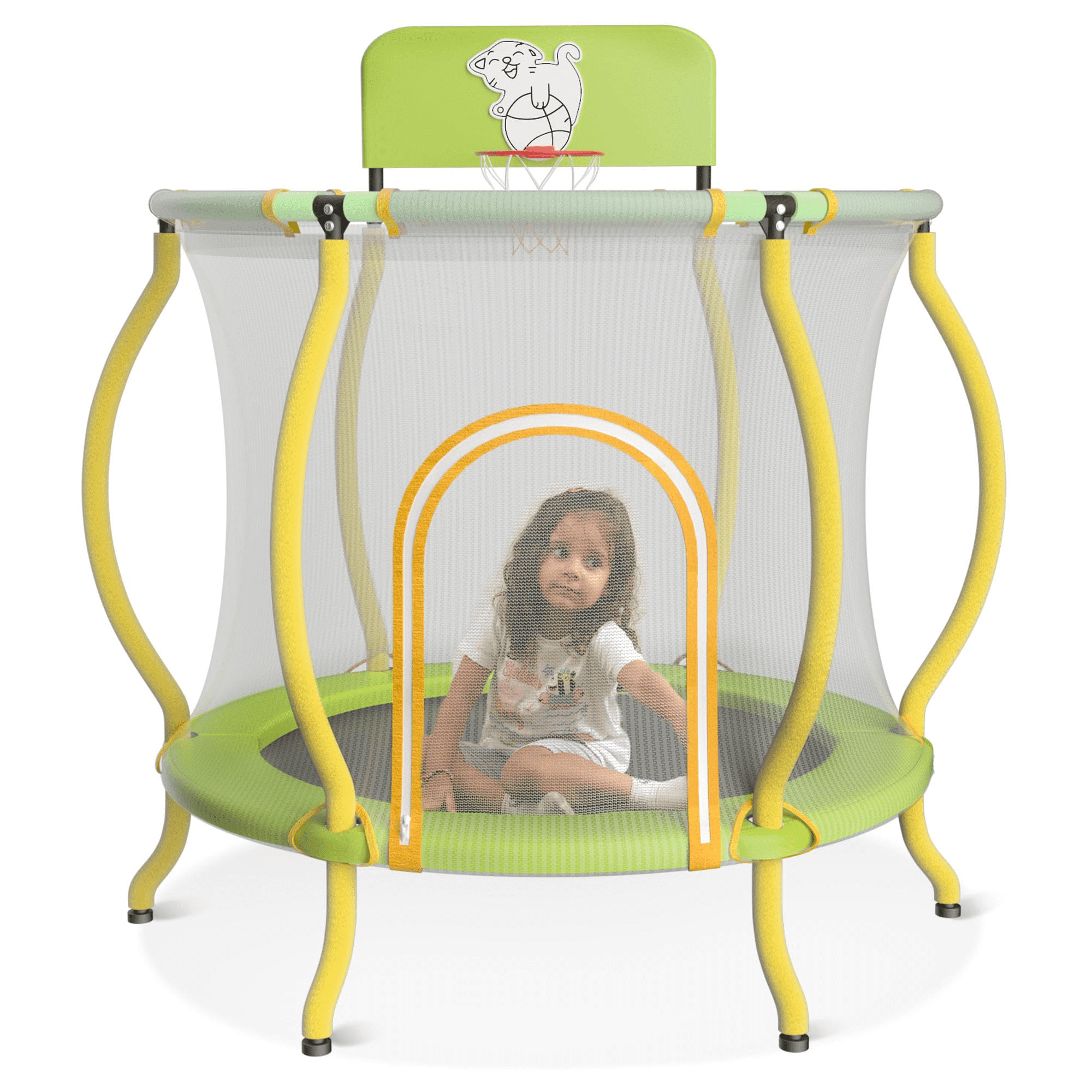 Jump Into Fun 48" Trampoline for Kids, 4FT Mini Trampoline Indoor ...