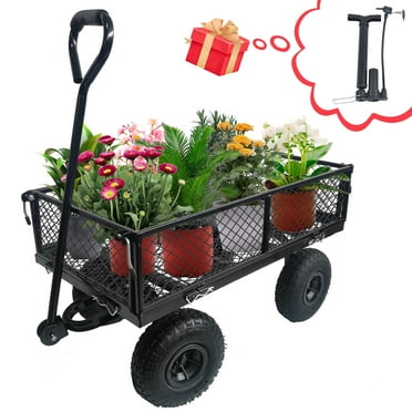 Green Thumb 70108 4 Wheel Mesh Garden Cart With Sidewalls - Walmart.com