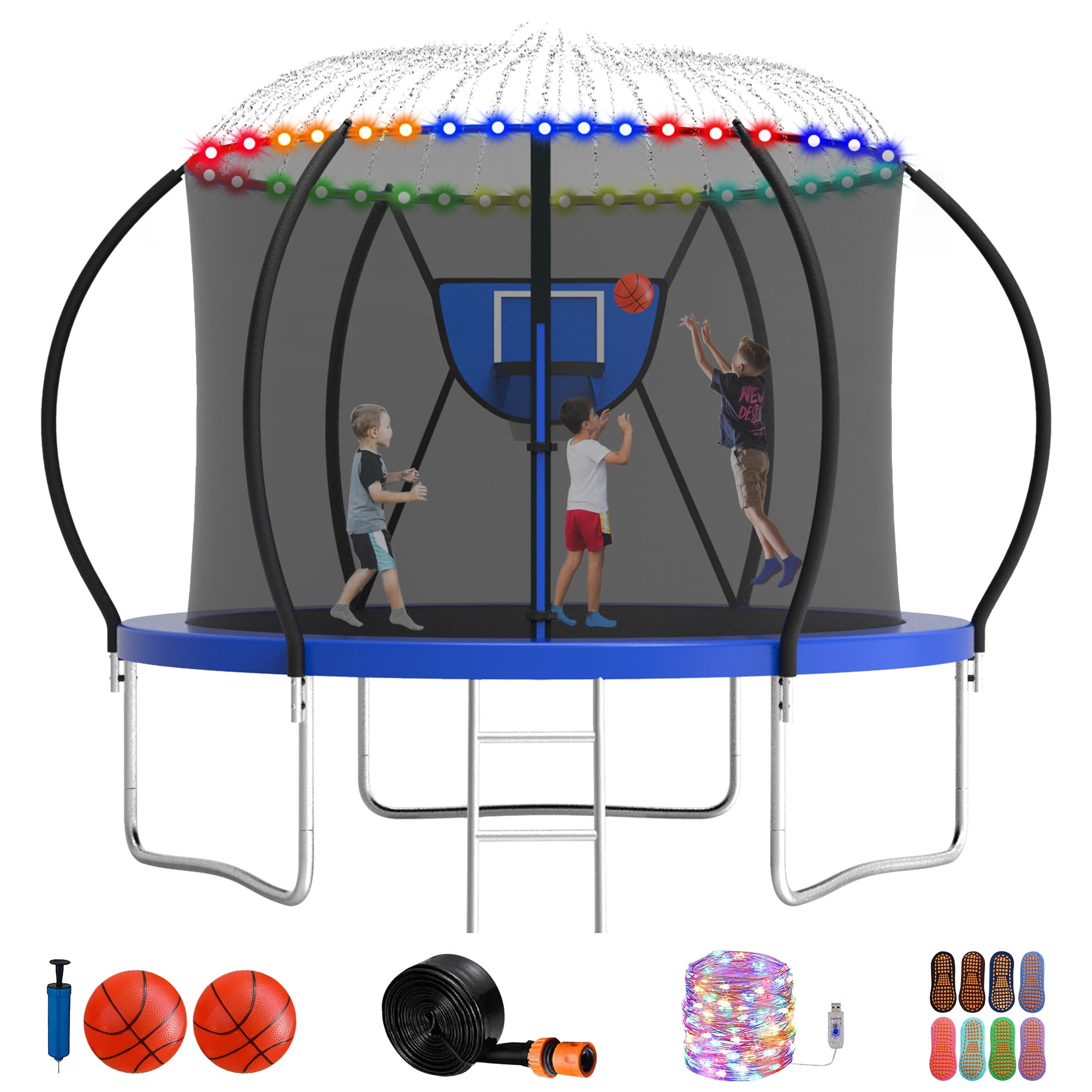 Jump Into Fun Trampoline, 10FT 12FT 14FT 16FT 1000LBS Trampoline for ...