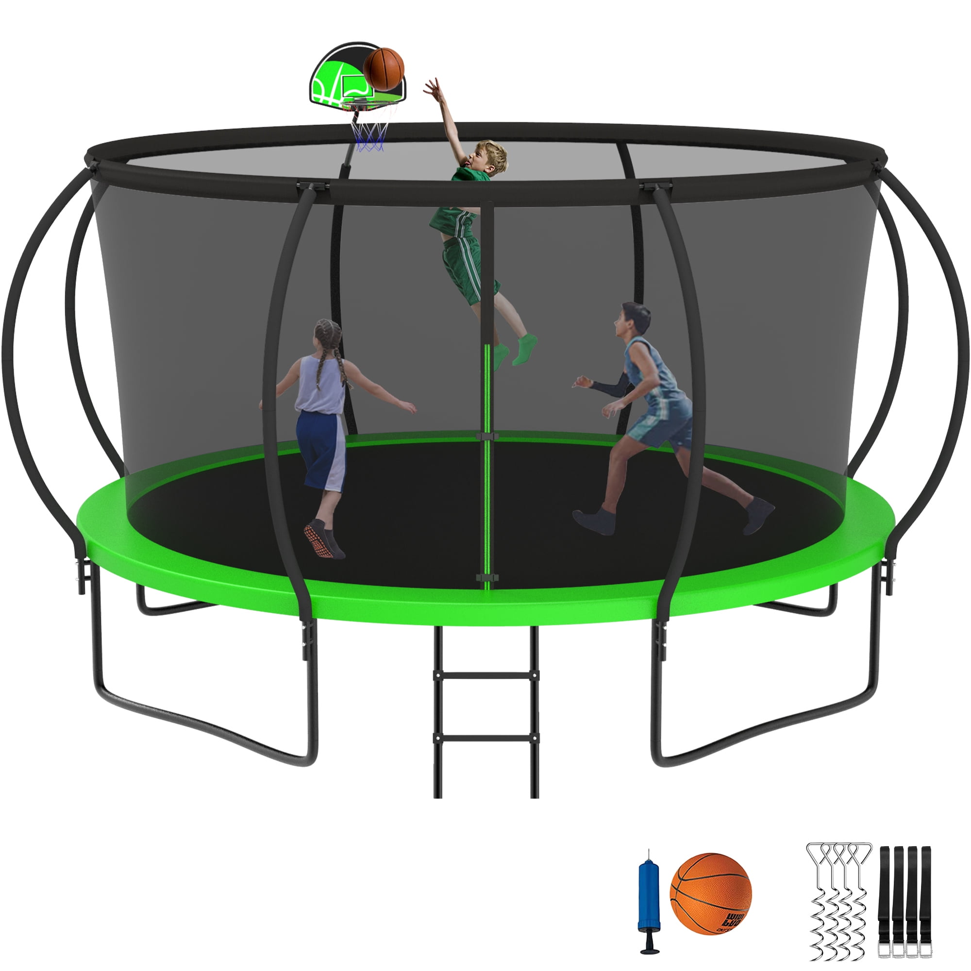 Jump Into Fun Trampoline 12 14 15 16FT, 1200LBS Trampoline for 2-3 ...