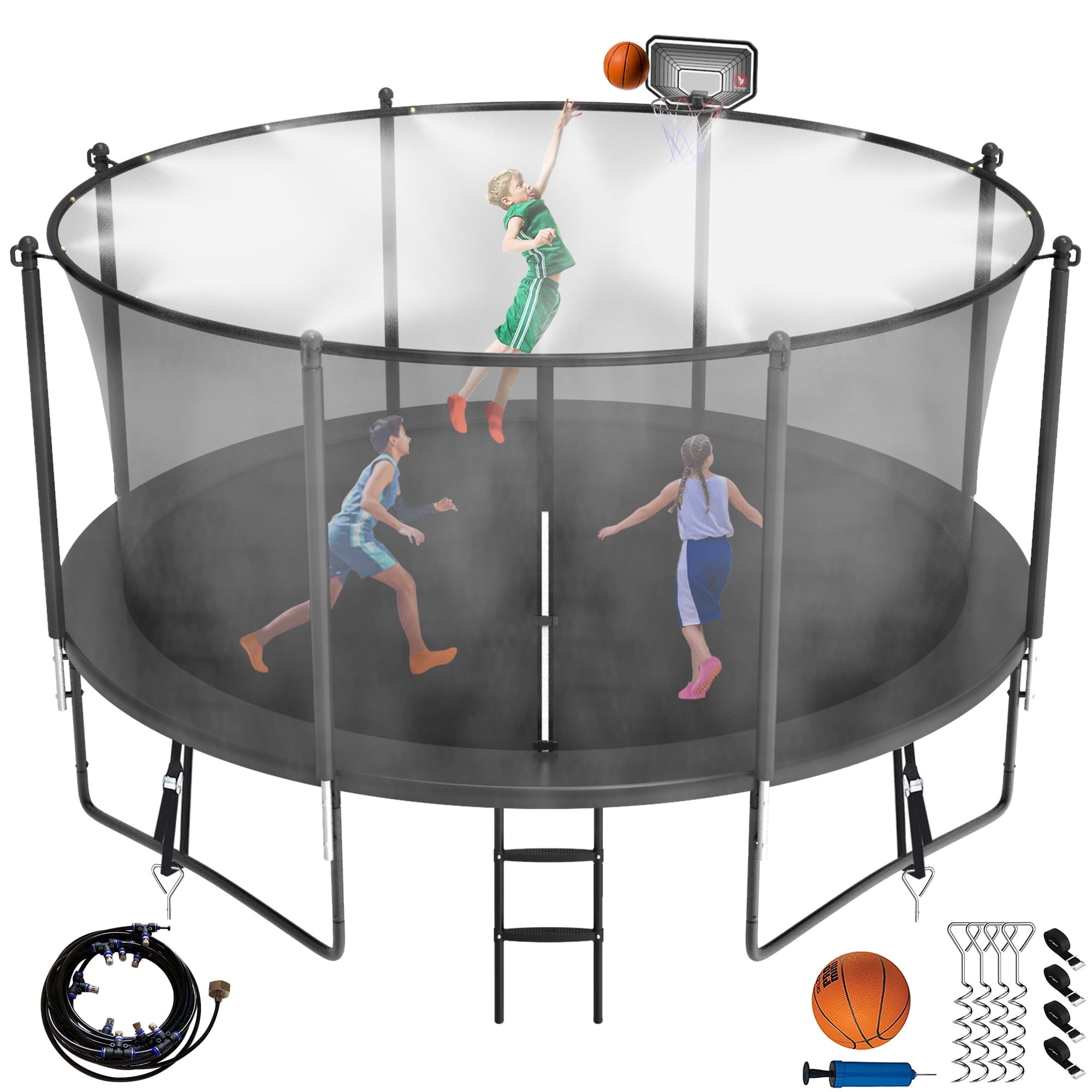 Jump Into Fun Trampoline 12 14 15 16FT, Trampoline for Adults and Kids ...