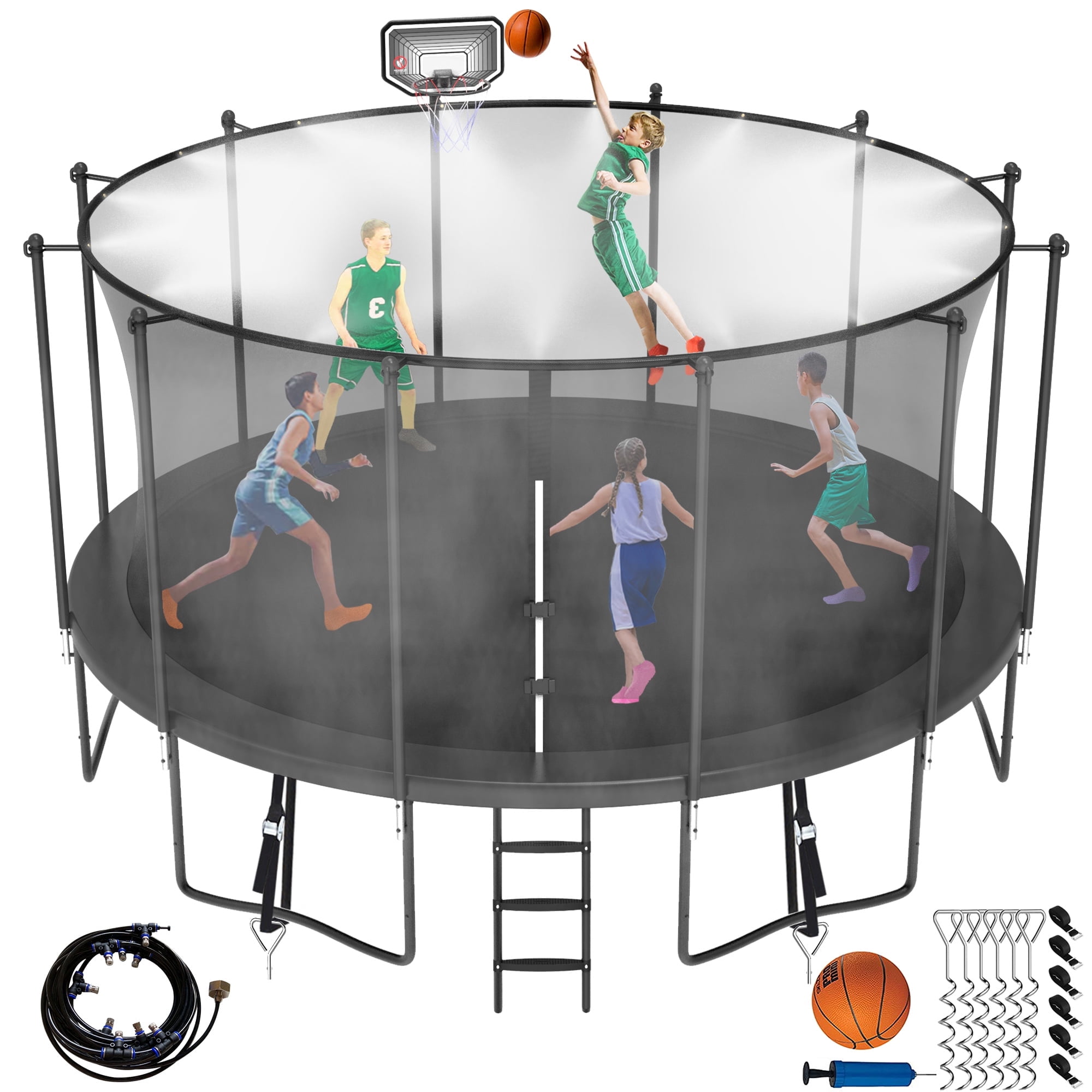 Jump Into Fun Trampoline 12 14 15 16FT, Trampoline for Adults and Kids ...