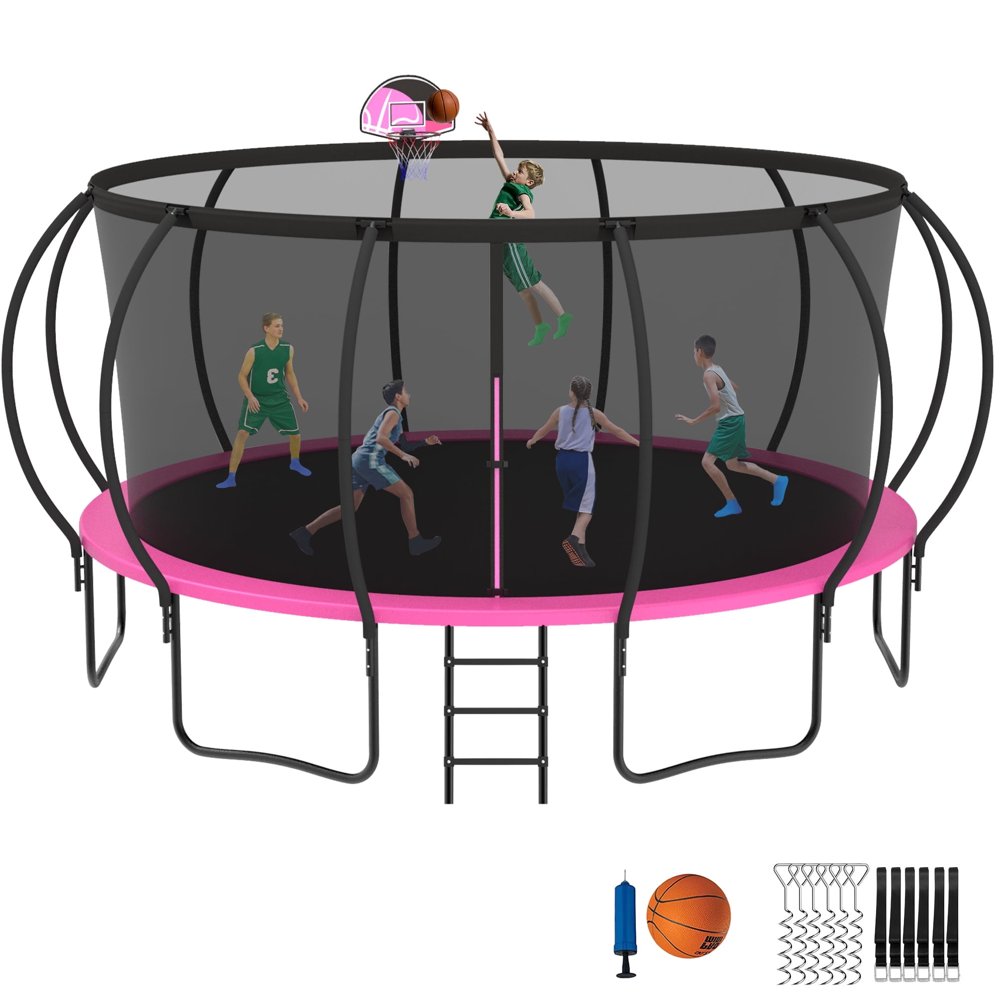 Jump Into Fun Trampoline 12 14 15 16FT for Kids/Adults, Trampoline with ...