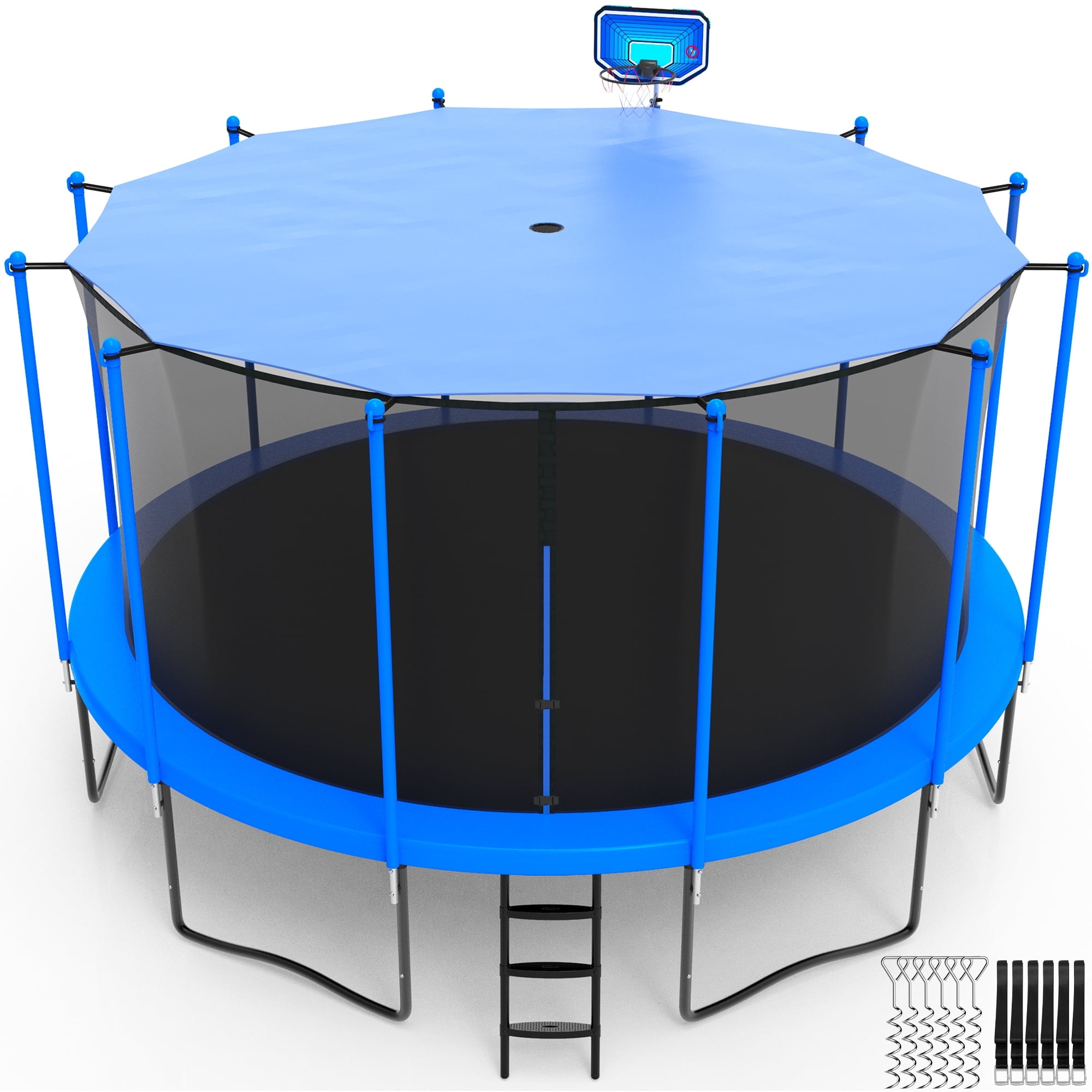 Jump Into Fun Trampoline 12 14 16FT with Trampoline Sun Cover ...