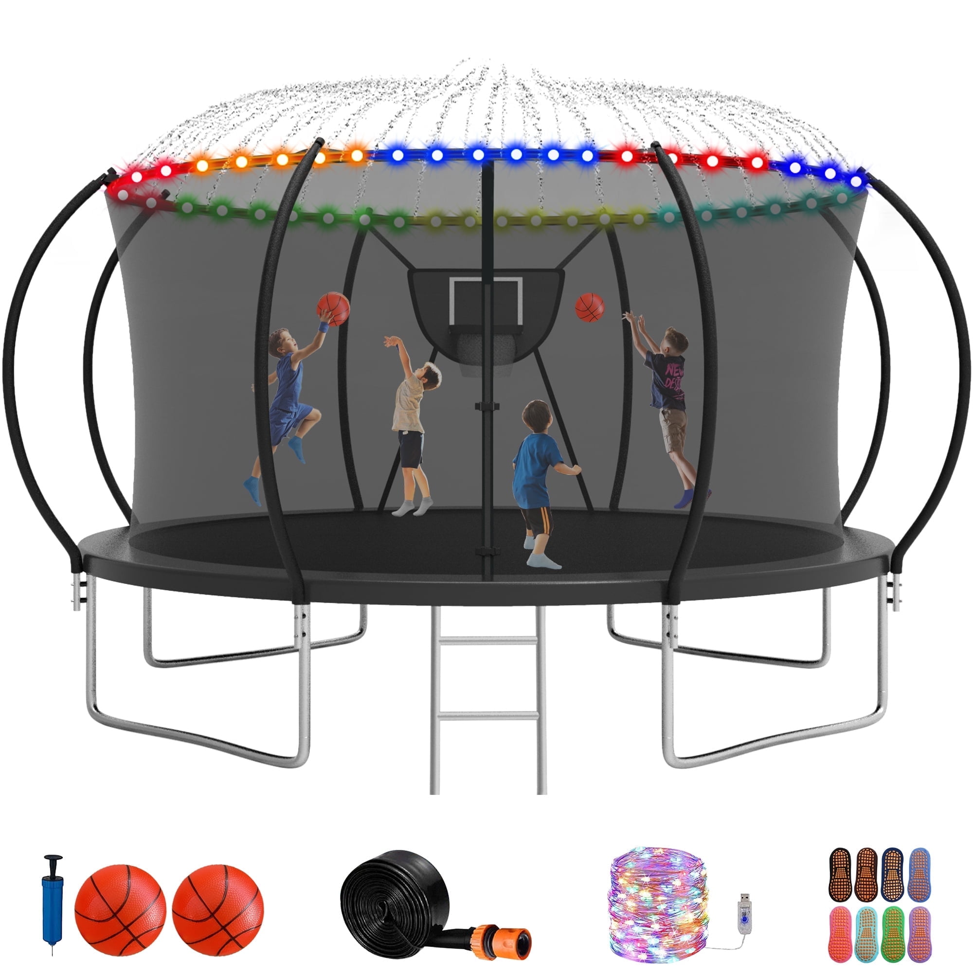 Jump Into Fun Trampoline, 10FT 12FT 14FT 16FT 1200LBS Trampoline for ...
