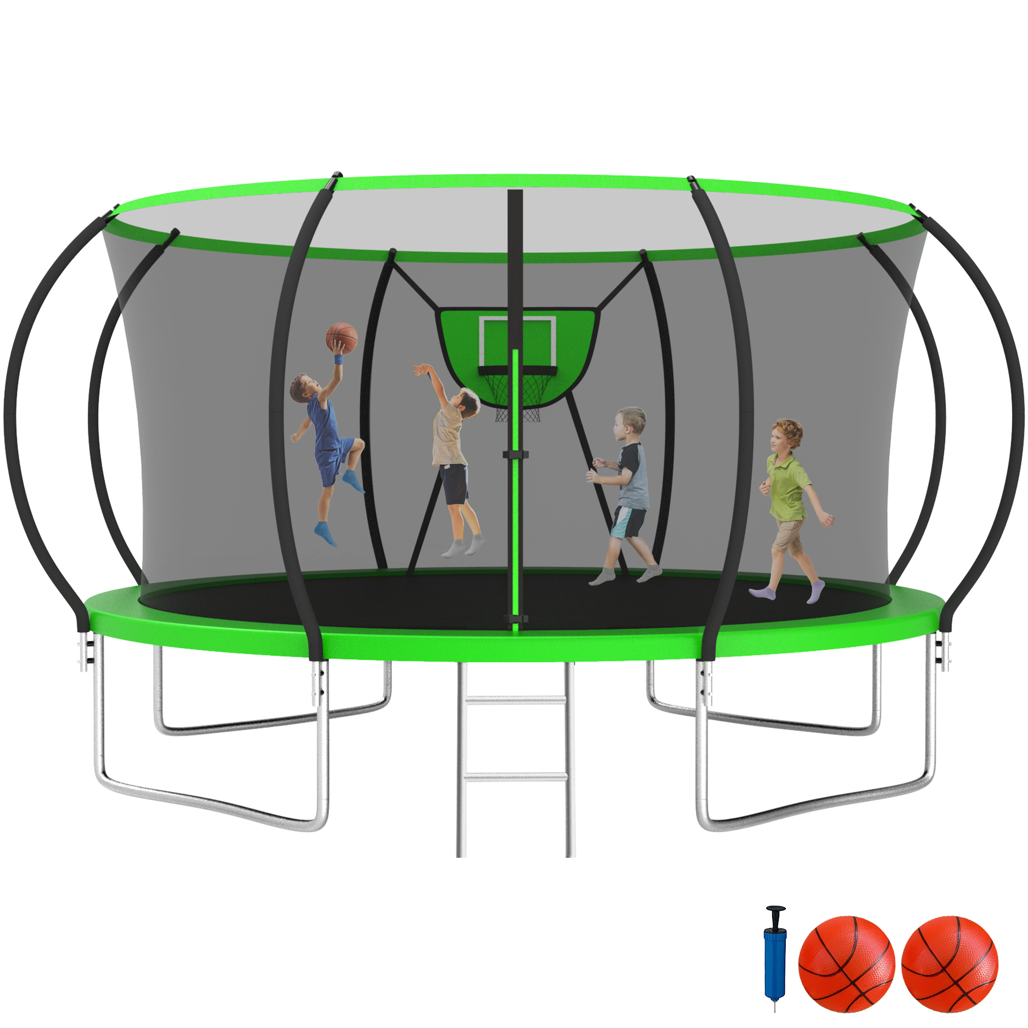 Jump Into Fun Trampoline 12FT/ 14FT, 1400LBS Trampoline for Adults and ...
