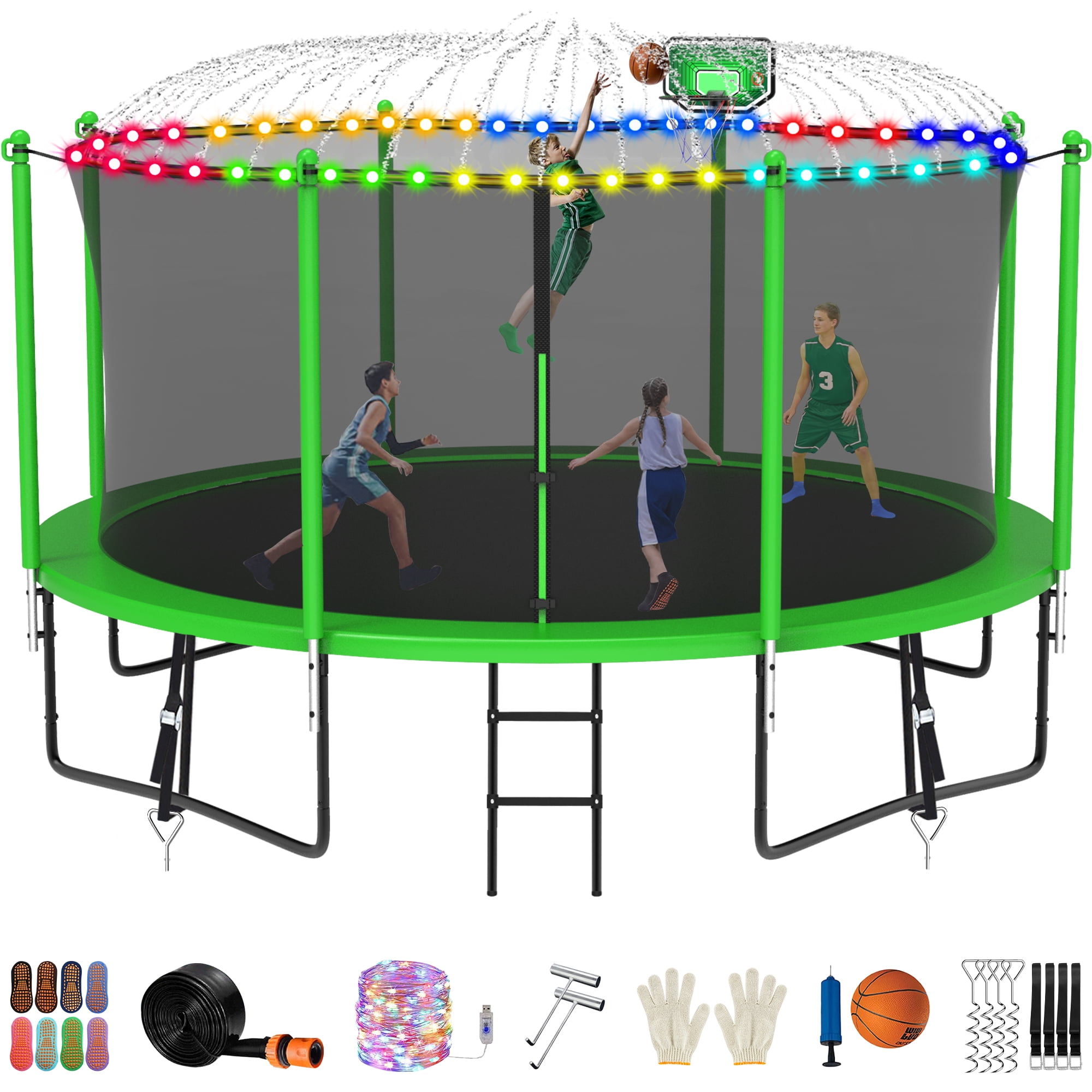 Jump Into Fun Trampoline 8FT 10FT 12FT 14FT 15FT 16FT, Trampoline for Adults and Kids with ...