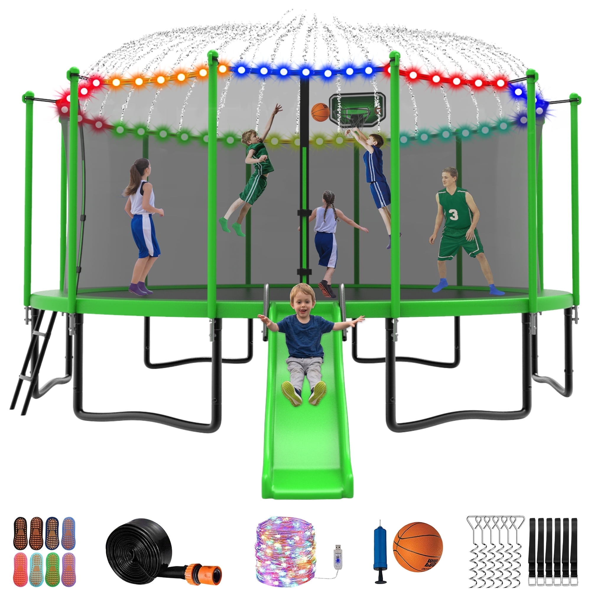 Jump Into Fun Trampoline 12FT 14FT 15FT 16FT, Trampoline with Slide ...