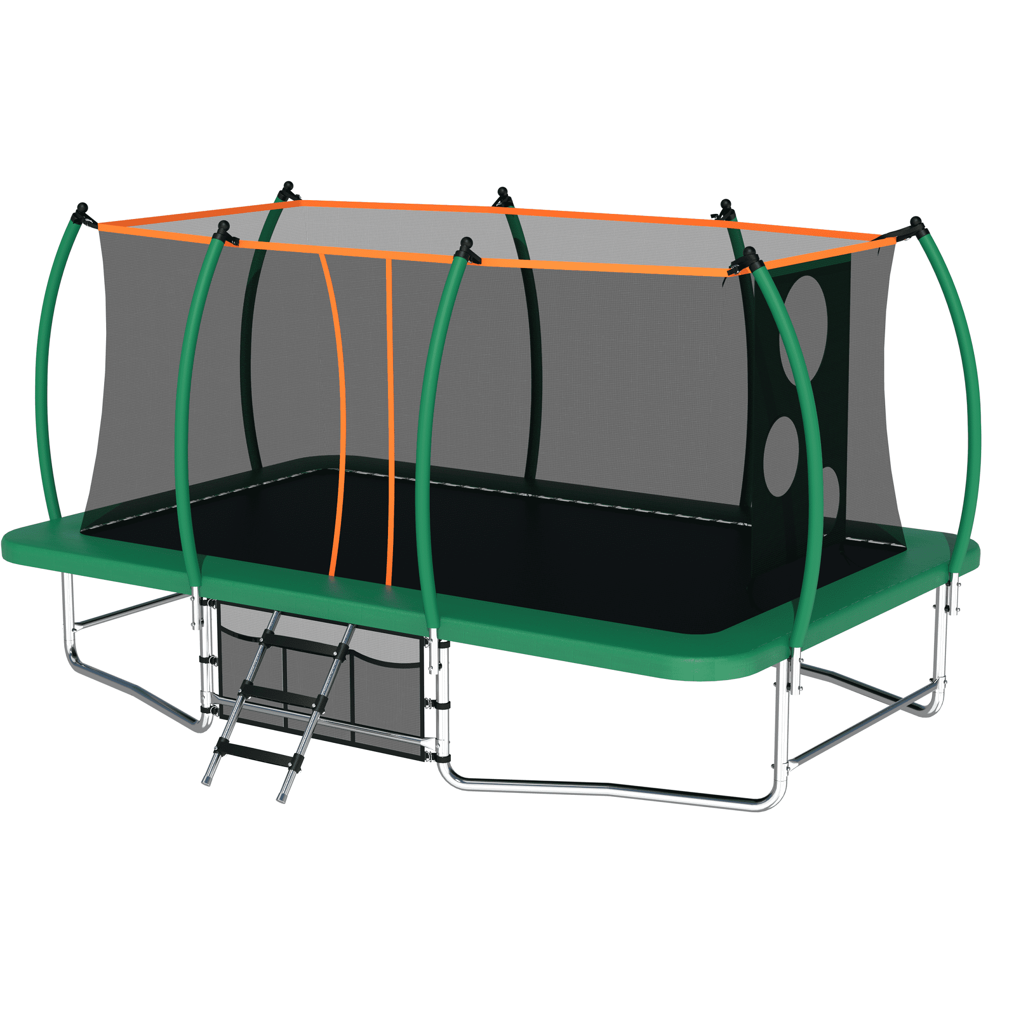 Jump into Fun Rectangular Trampoline 10FT x 16FT, 1760lbs Square ...