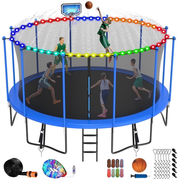 Jump Into Fun Trampoline 8 10 12 14 15 16FT, 1500LBS Trampoline for ...